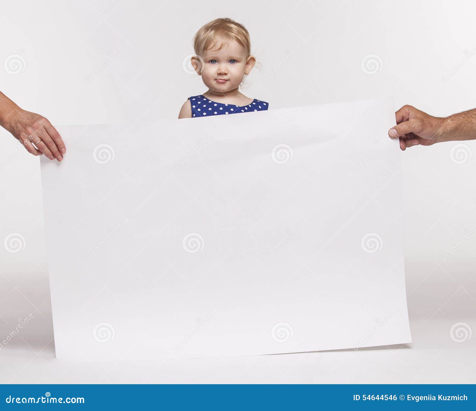 The Girl Child with a Large Poster Stock Photo - Image of isolated ...