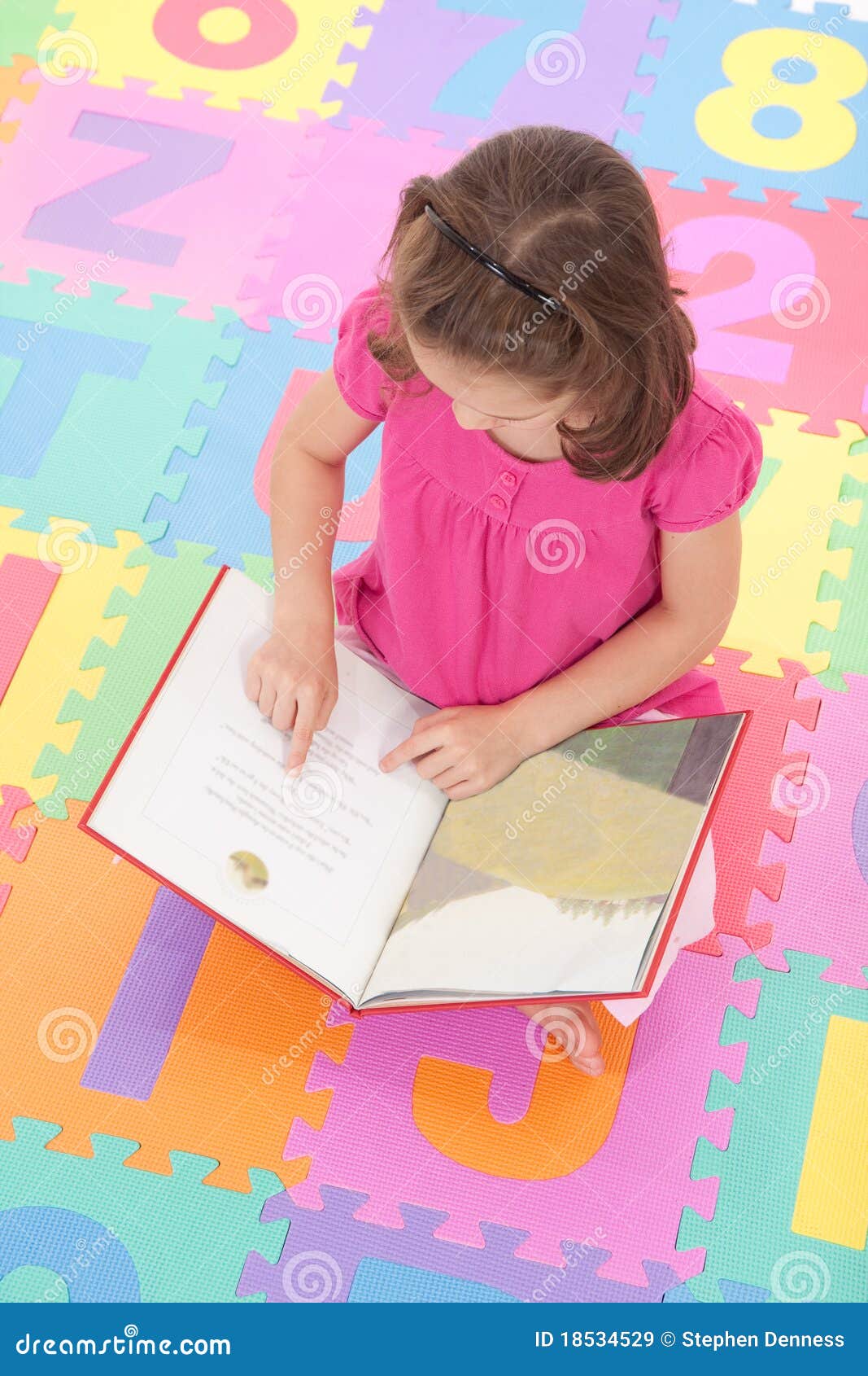 Girl Child Reading Kids Book Stock Image - Image of letter, girl: 18534529