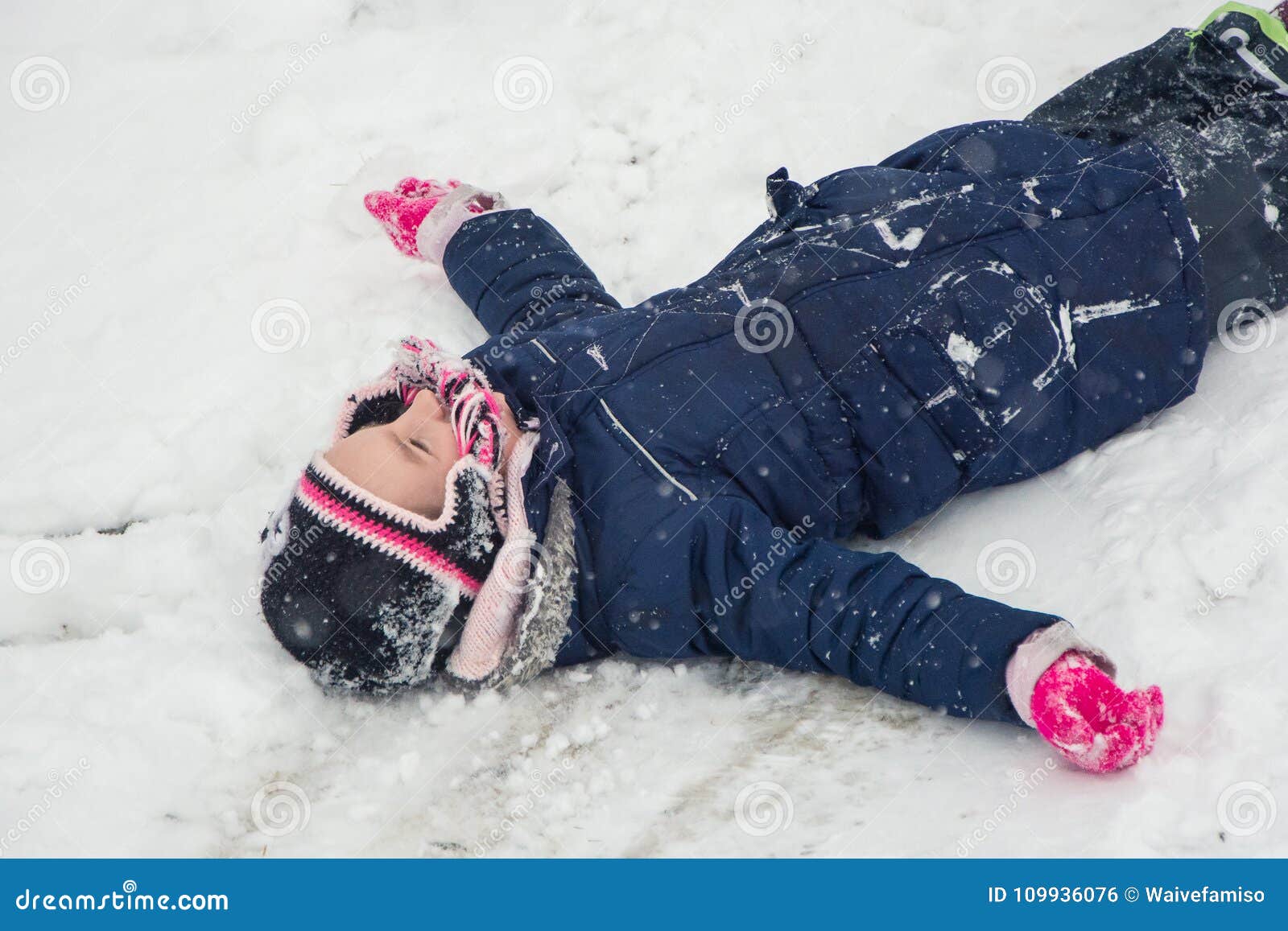 Girl child in snow stock photo. Image of risk, girl - 109936076
