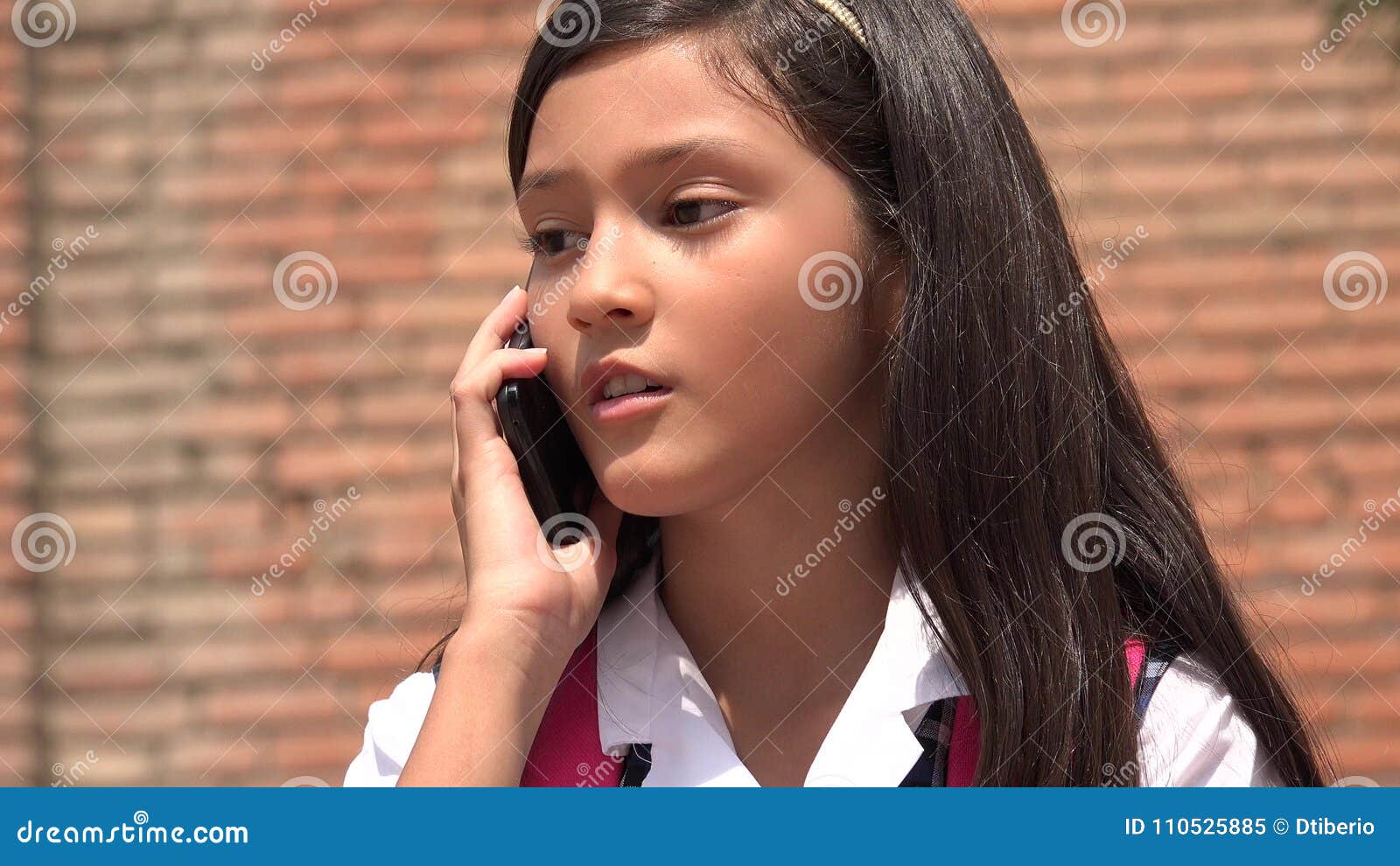 Girl Child Using Cell Phone and Unhappy Stock Image - Image of youth ...