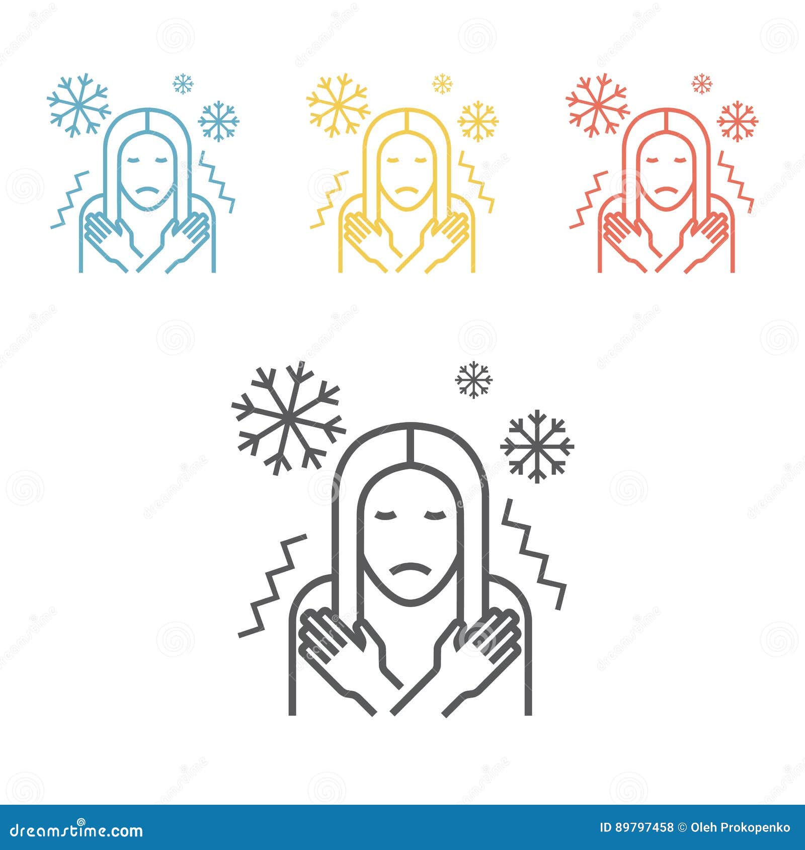 Girl Chill, Fever on White Background. Stock Illustration ...
