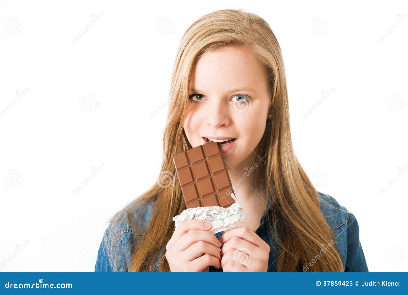 Girl with chocolate stock image. Image of sweet, schoki - 37859423