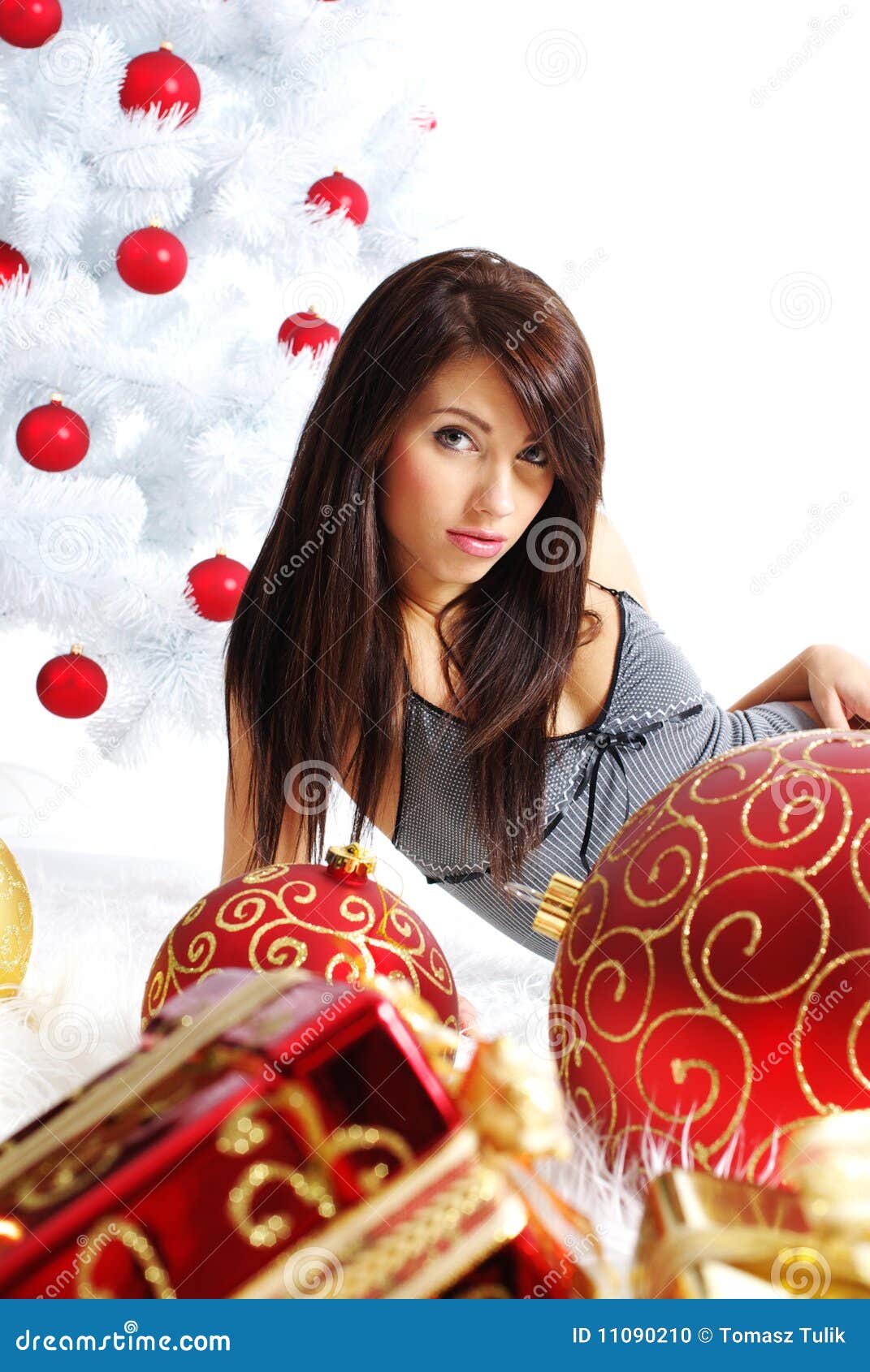 Girl with Christmas Surprise Stock Photo - Image of christmas ...