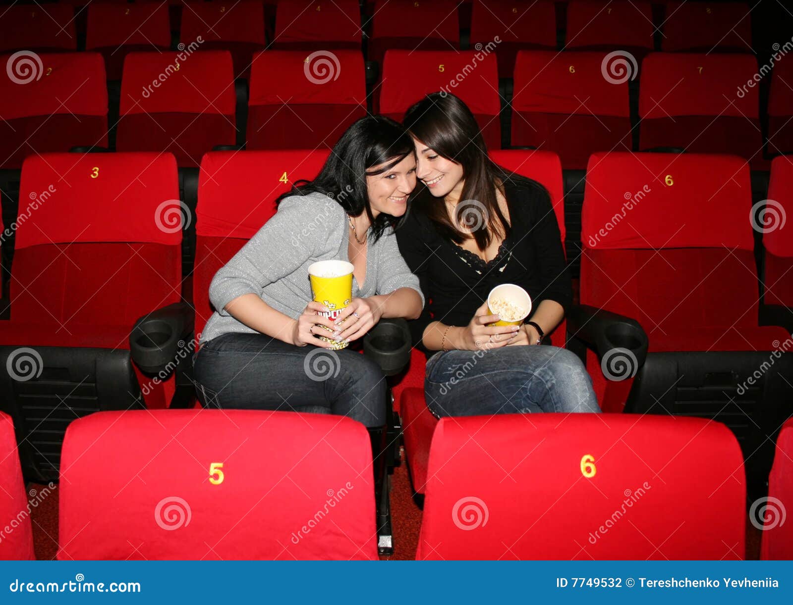 Girl is in cinema stock photo. Image of woman, stereo - 7749532
