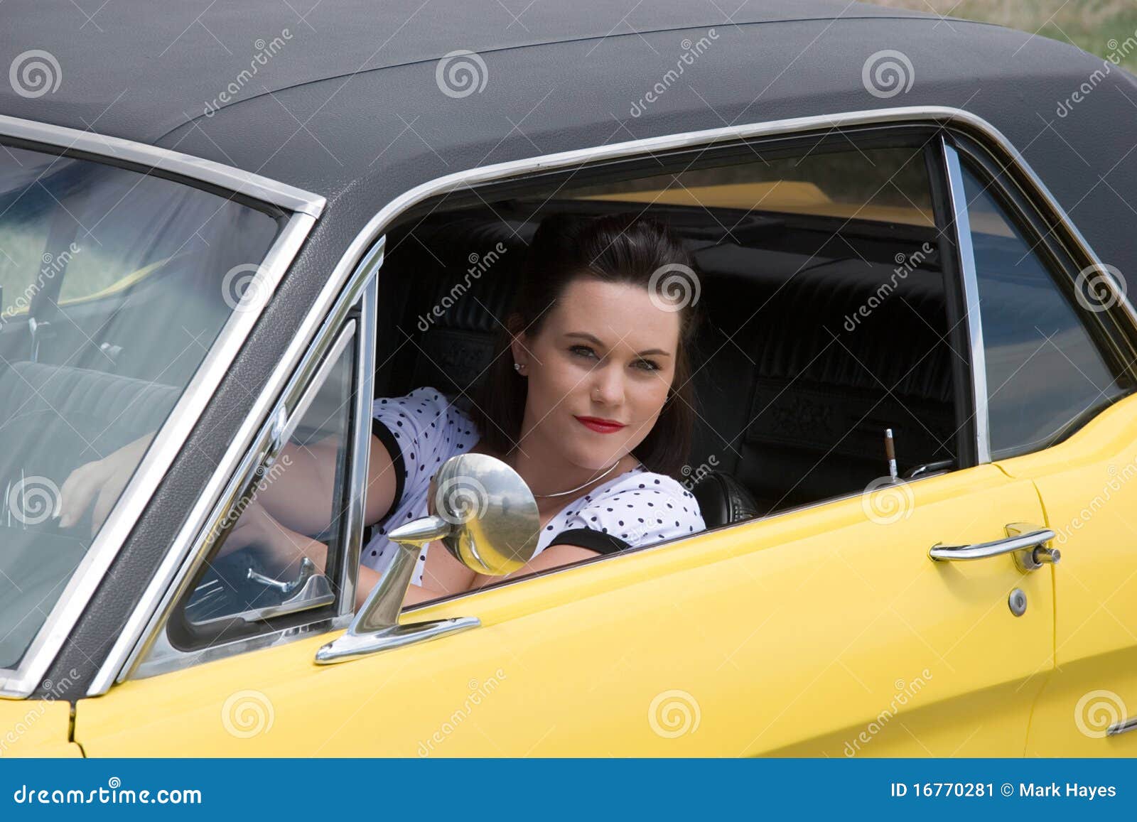 Girl and classic car stock image. Image of happy, pretty - 16770281