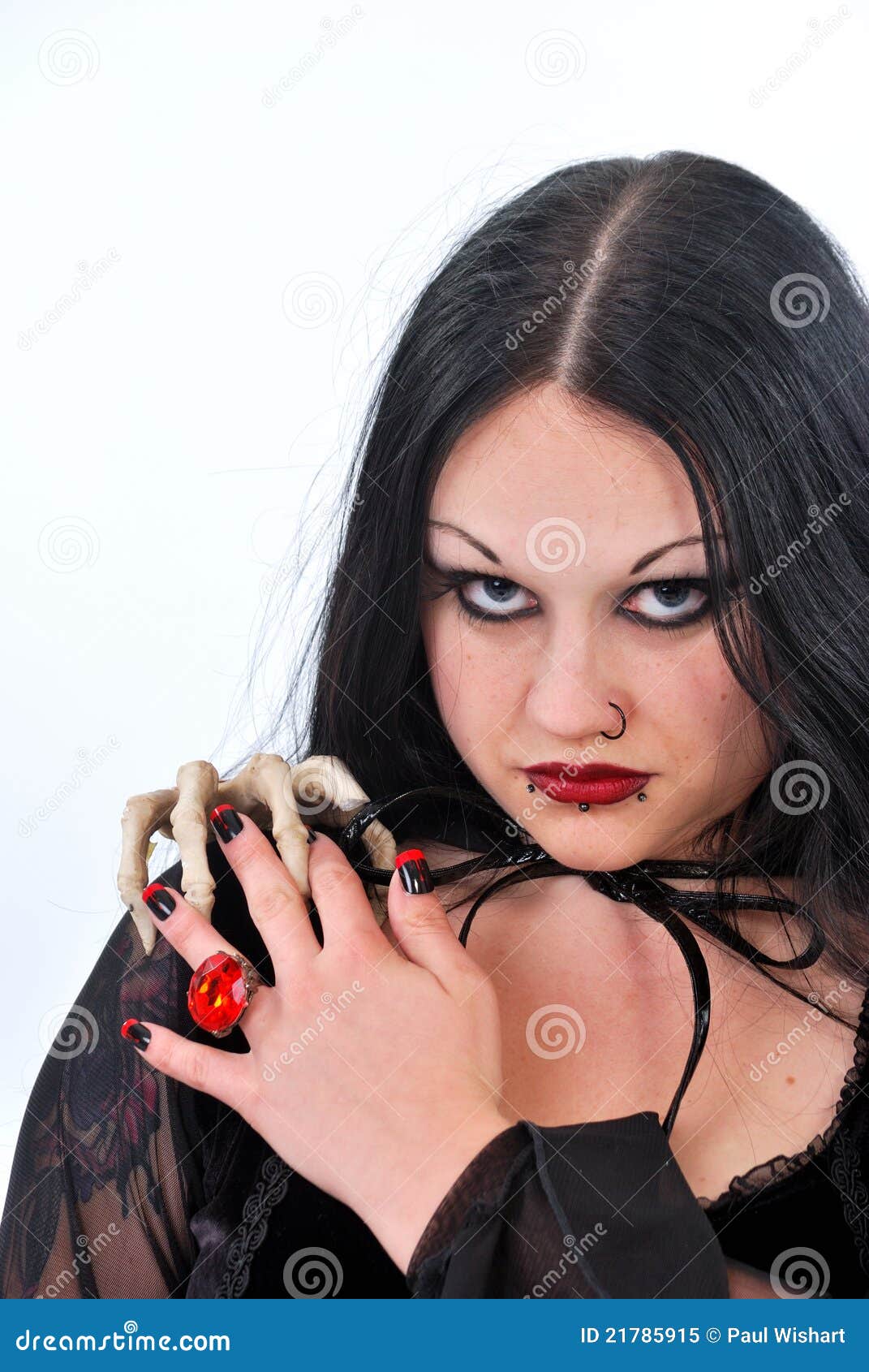 Girl with claw on shoulder stock image. Image of nail - 21785915