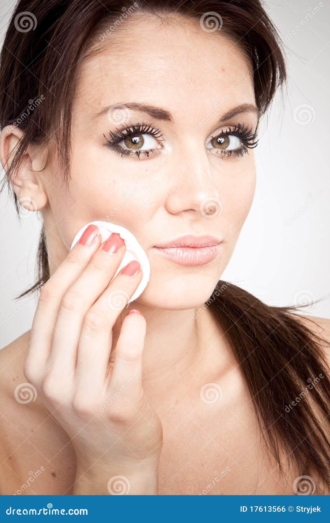 Girl cleaning her face stock photo. Image of pretty, cute - 17613566