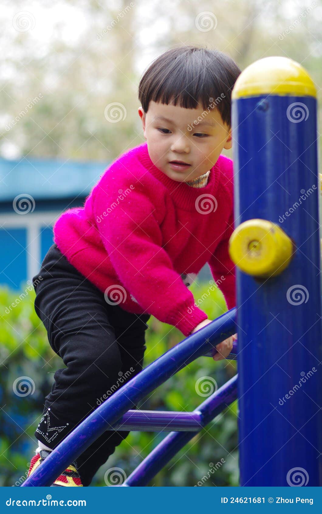 Girl climb ladder stock image. Image of exercise, asian - 24621681
