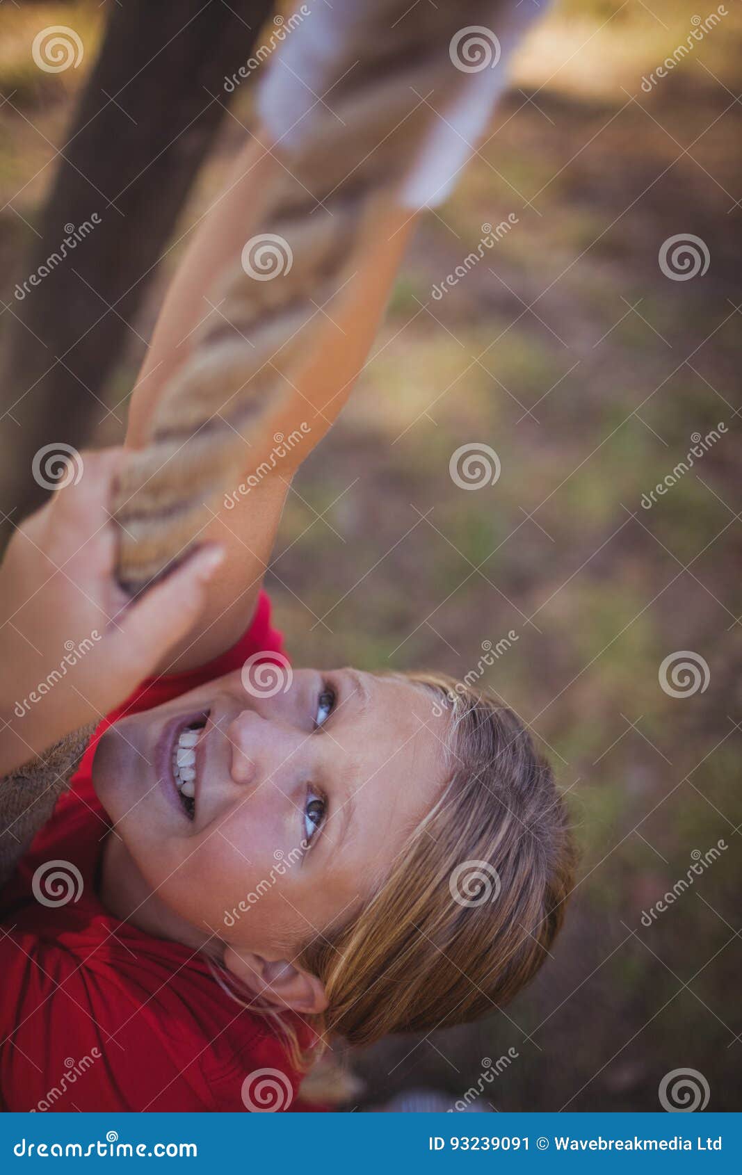 Girl Climbing a Rope during Obstacle Course Training Stock Image ...
