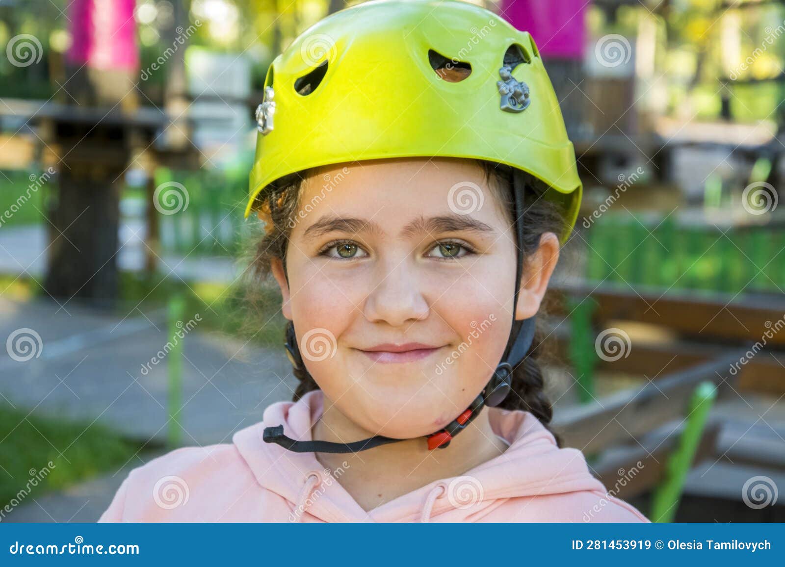 The Girl Climbs the Cable Car in the Park Stock Image - Image of nature ...