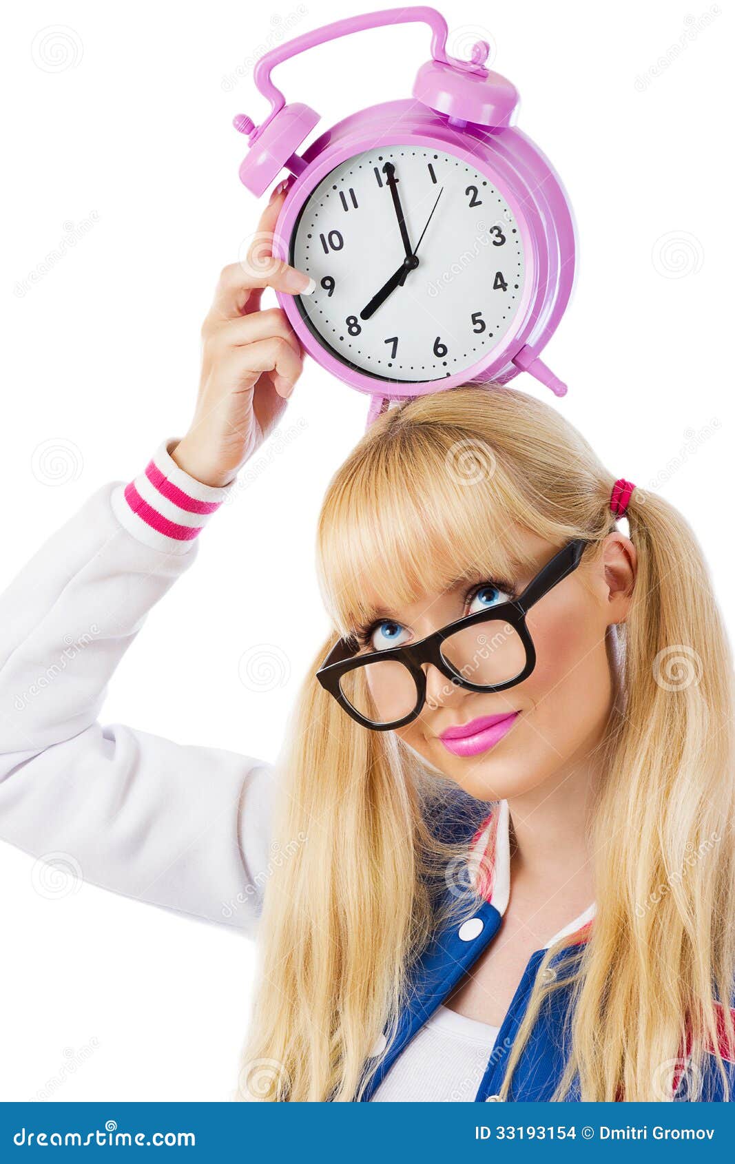 Girl With Clock Stock Photography | CartoonDealer.com #33193154
