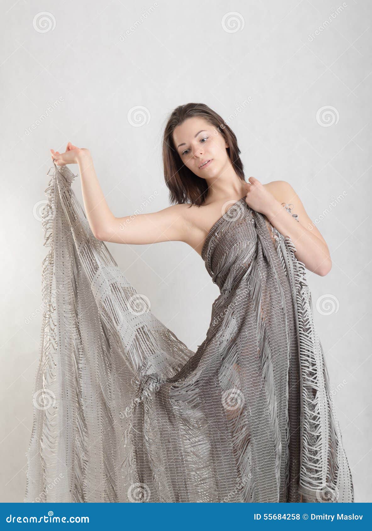 Girl with a cloth stock photo. Image of woman, caucasian - 55684258