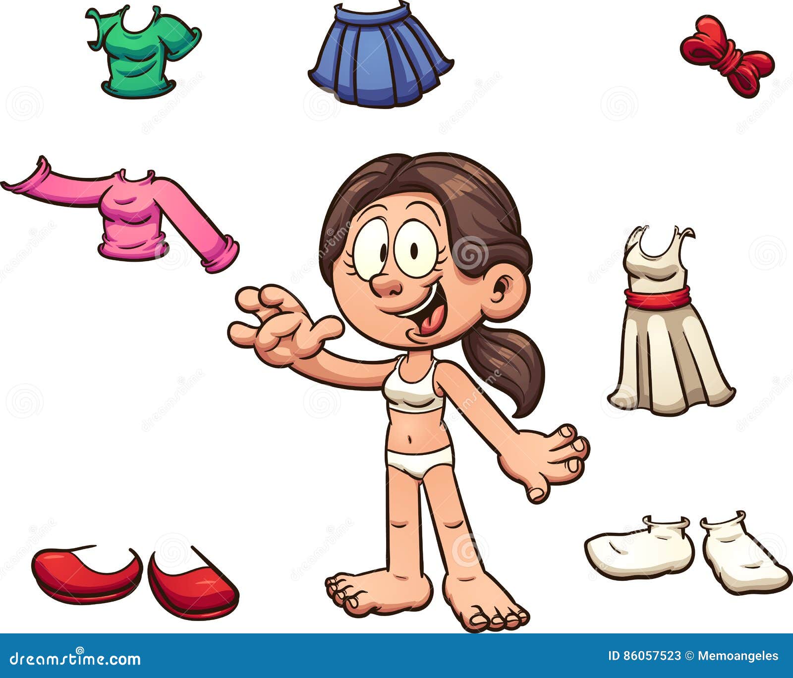 Girl clothes stock vector. Illustration of skirt, ribbon - 86057523