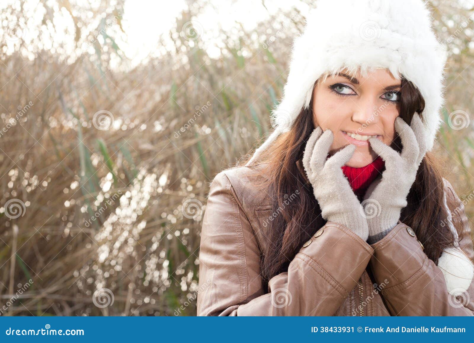 Girl with cloves stock image. Image of brunette, people - 38433931