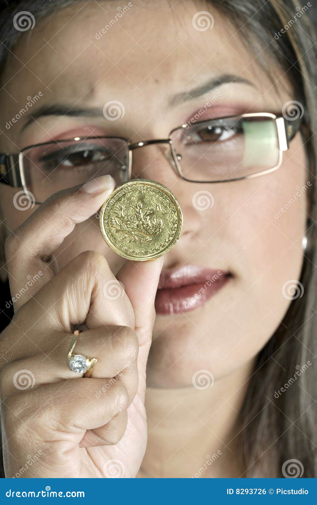 Girl with coin stock photo. Image of cash, deposit, paying - 8293726