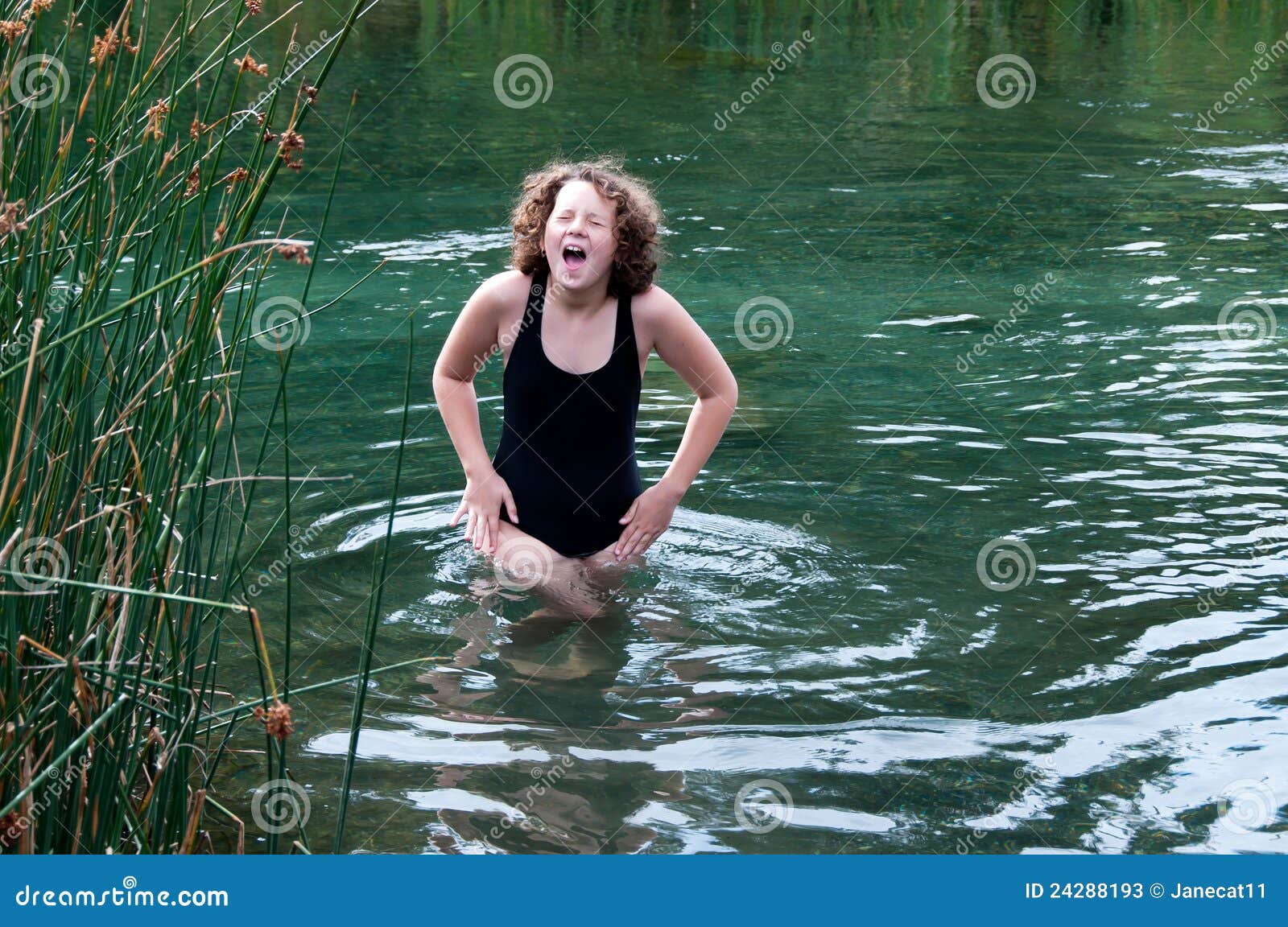 Girl Cold river stock image. Image of healthy, nature - 24288193
