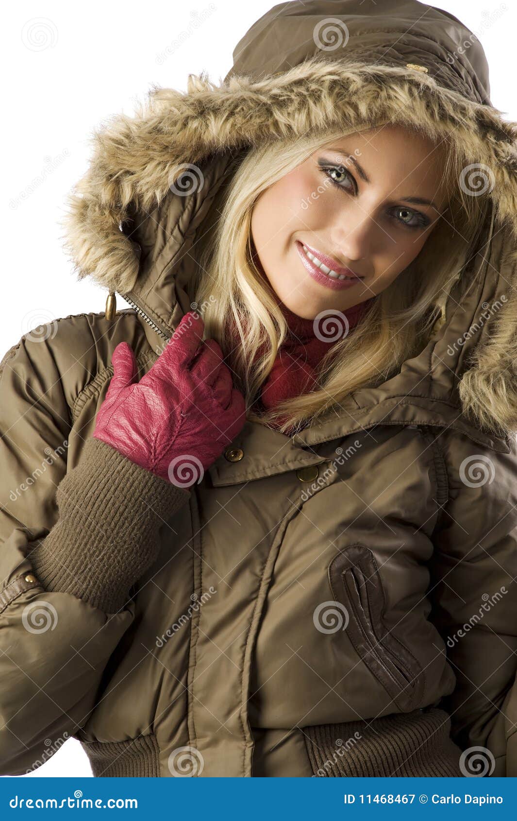 Girl and the cold winter stock image. Image of handbag - 11468467