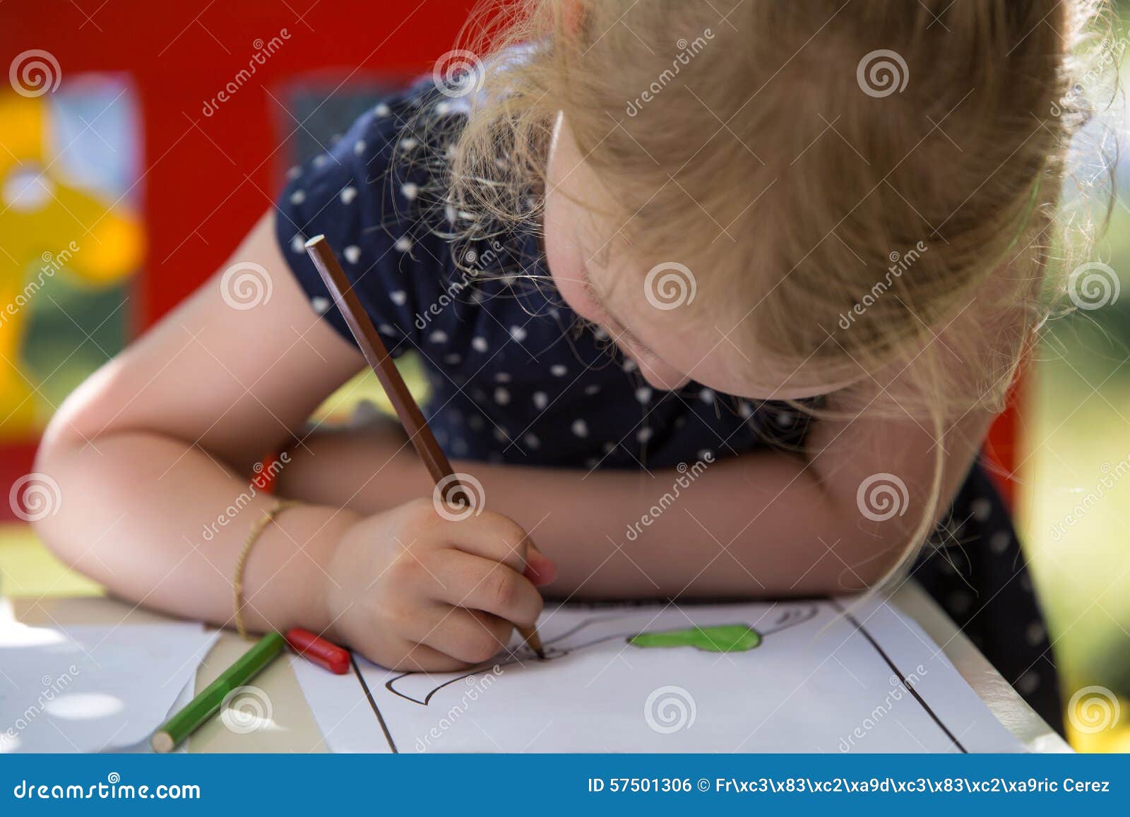 Girl coloring stock photo. Image of drawing, sheet, colorful - 57501306