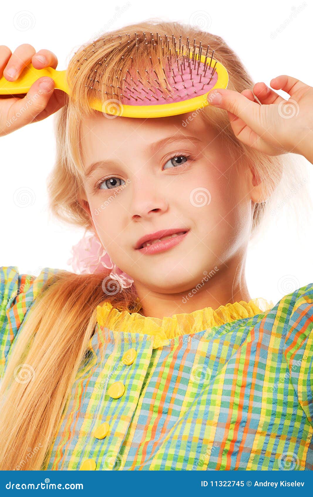 Girl with comb stock image. Image of happy, emotional - 11322745