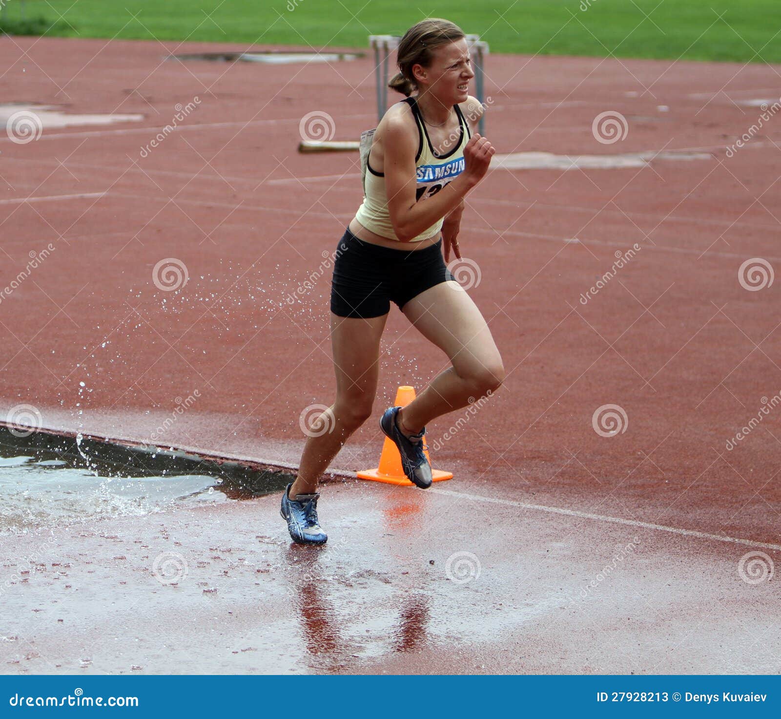 Girl Compete in the 3.000 Meter Steeplechase Editorial Stock Photo ...
