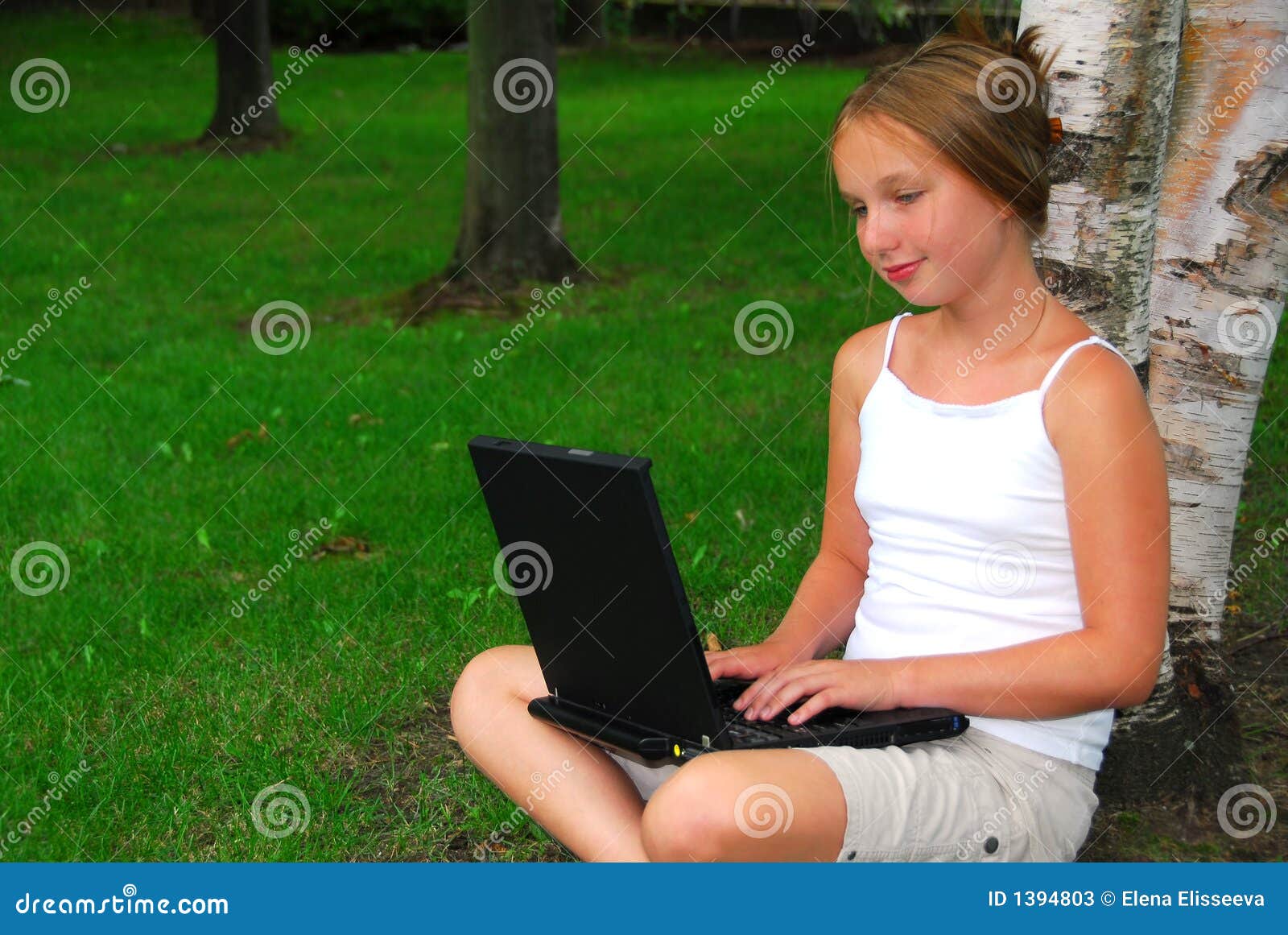 Girl computer stock image. Image of laptop, computer, beautiful - 1394803