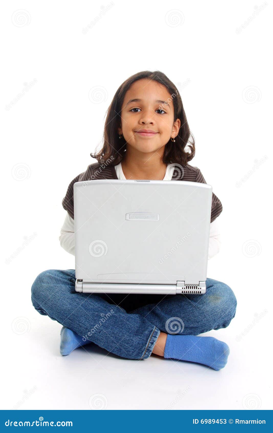 Girl with Computer stock image. Image of people, casual - 6989453