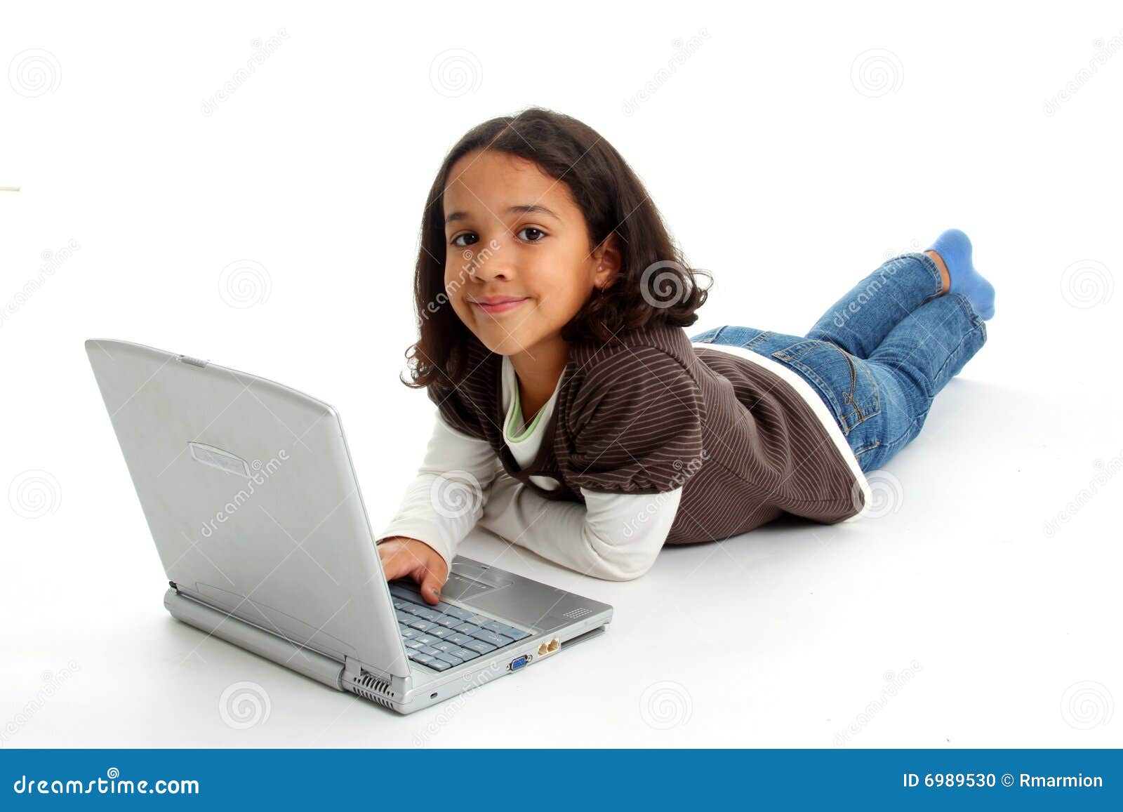 Girl with Computer stock photo. Image of internet, pretty - 6989530