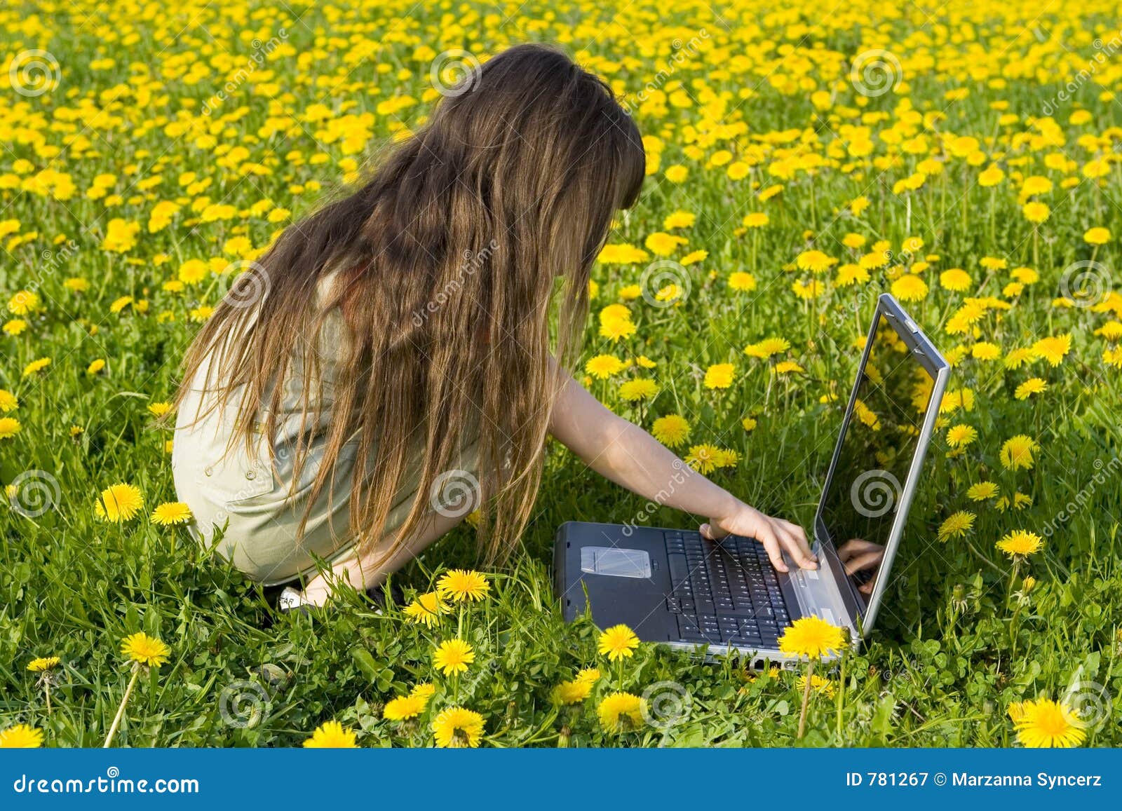 Girl in computer stock image. Image of eyes, child, hairs - 781267