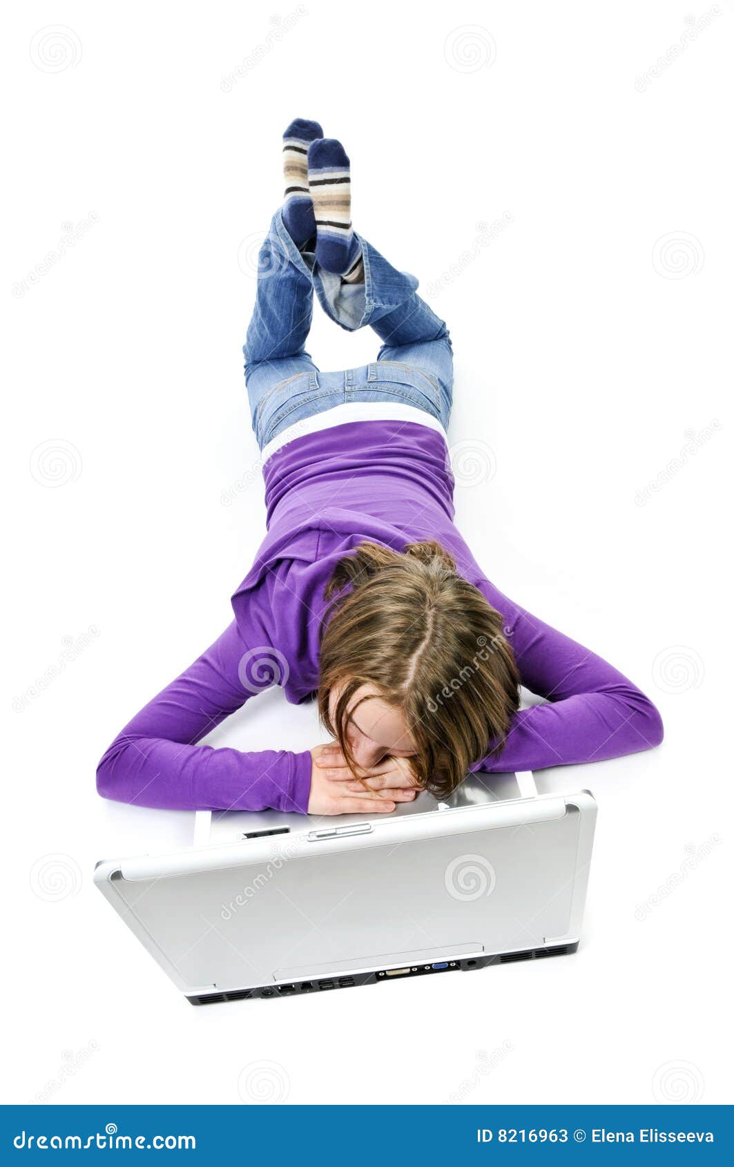 Girl with computer stock image. Image of computer, beautiful - 8216963