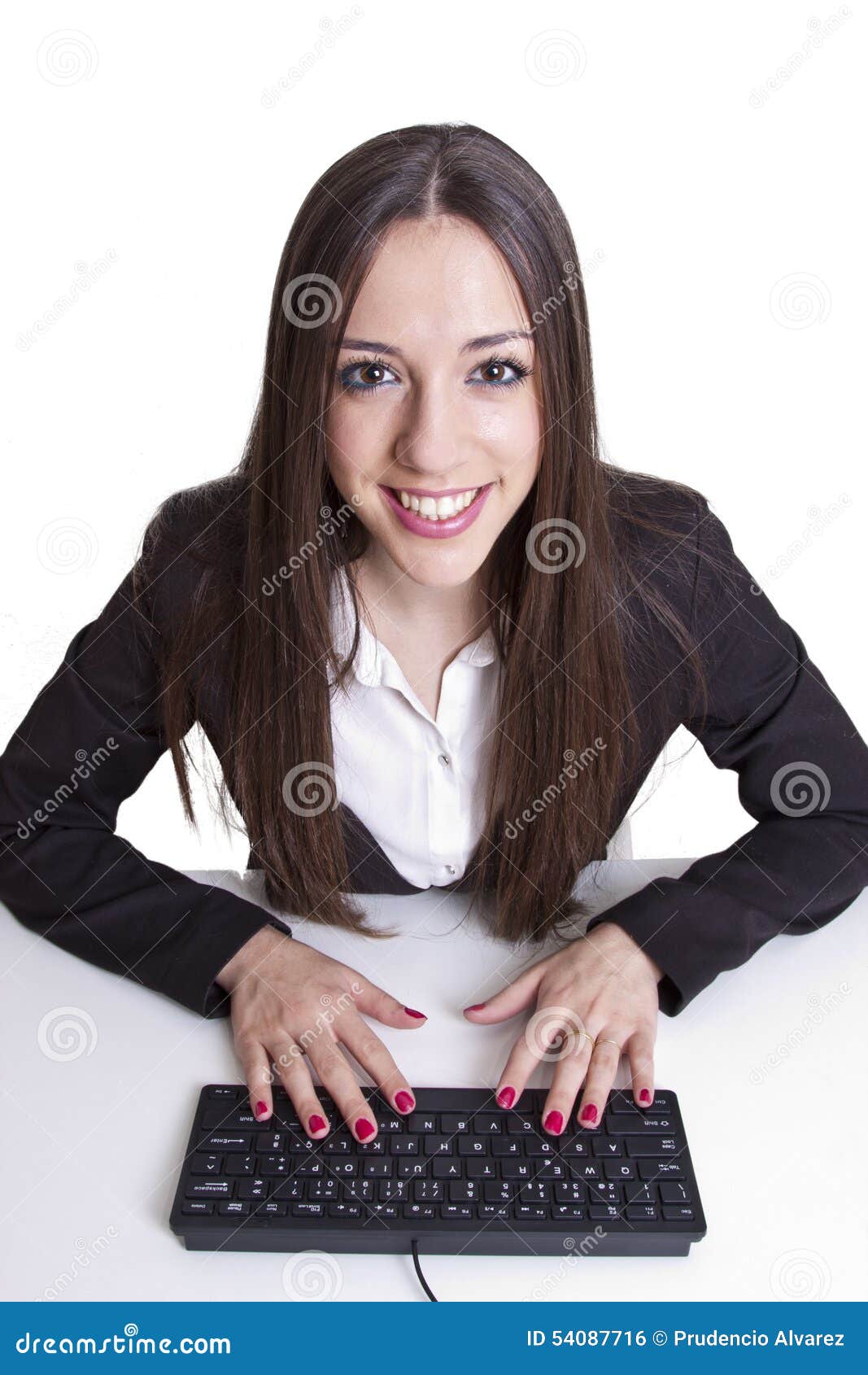 Girl with computer stock photo. Image of home, management - 54087716