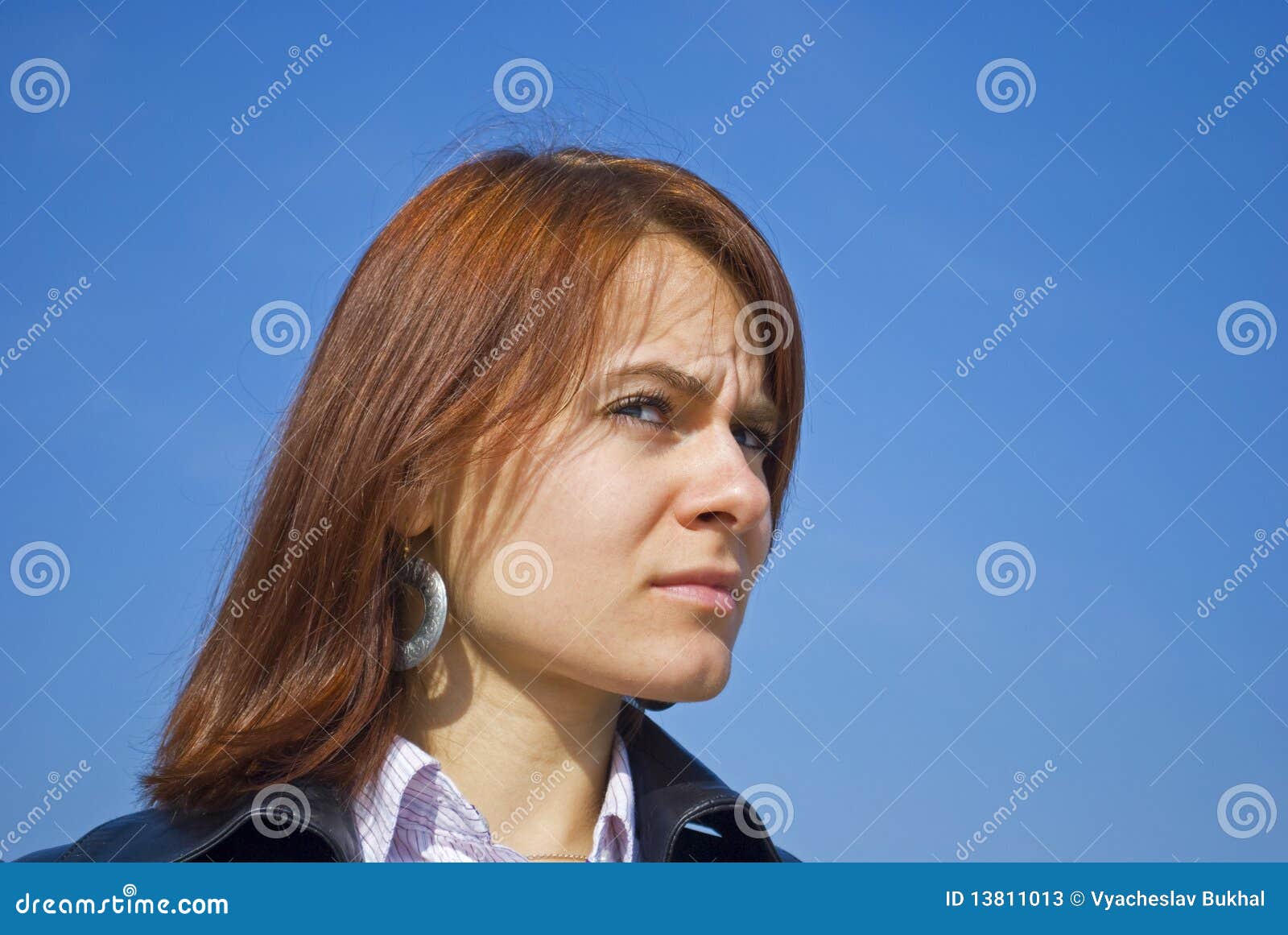 Girl with concerned face stock image. Image of hair, emotion - 13811013