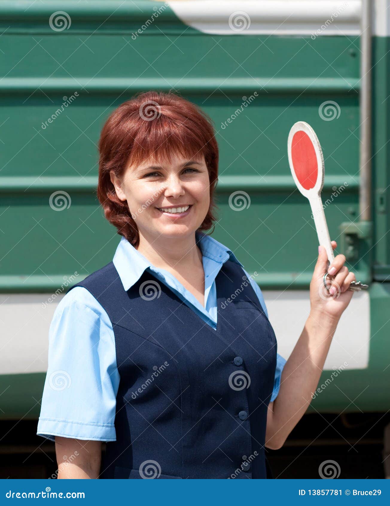 Girl-conductor smiles stock image. Image of smile, good - 13857781
