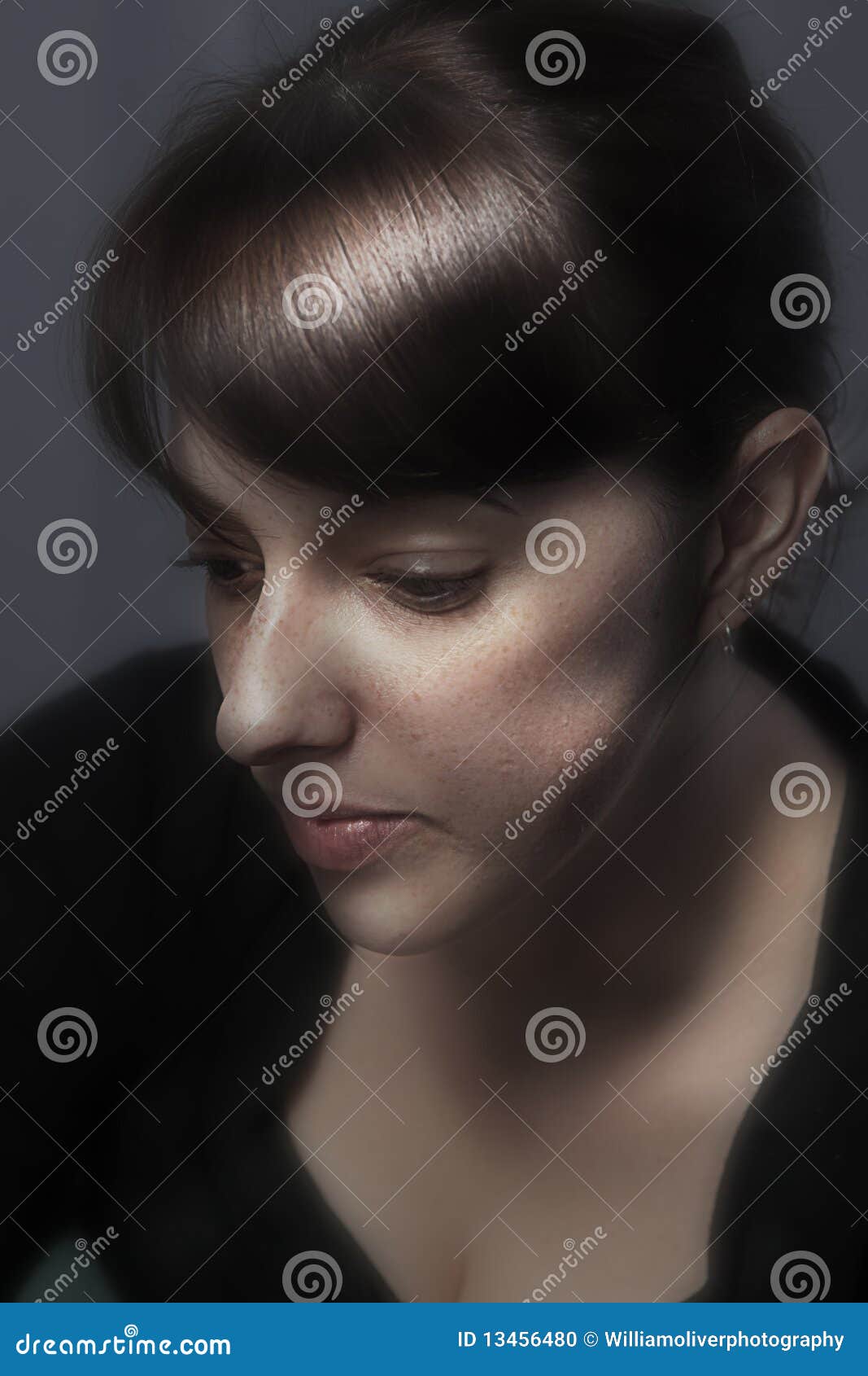 Girl in contemplation stock photo. Image of hair, indifferent - 13456480
