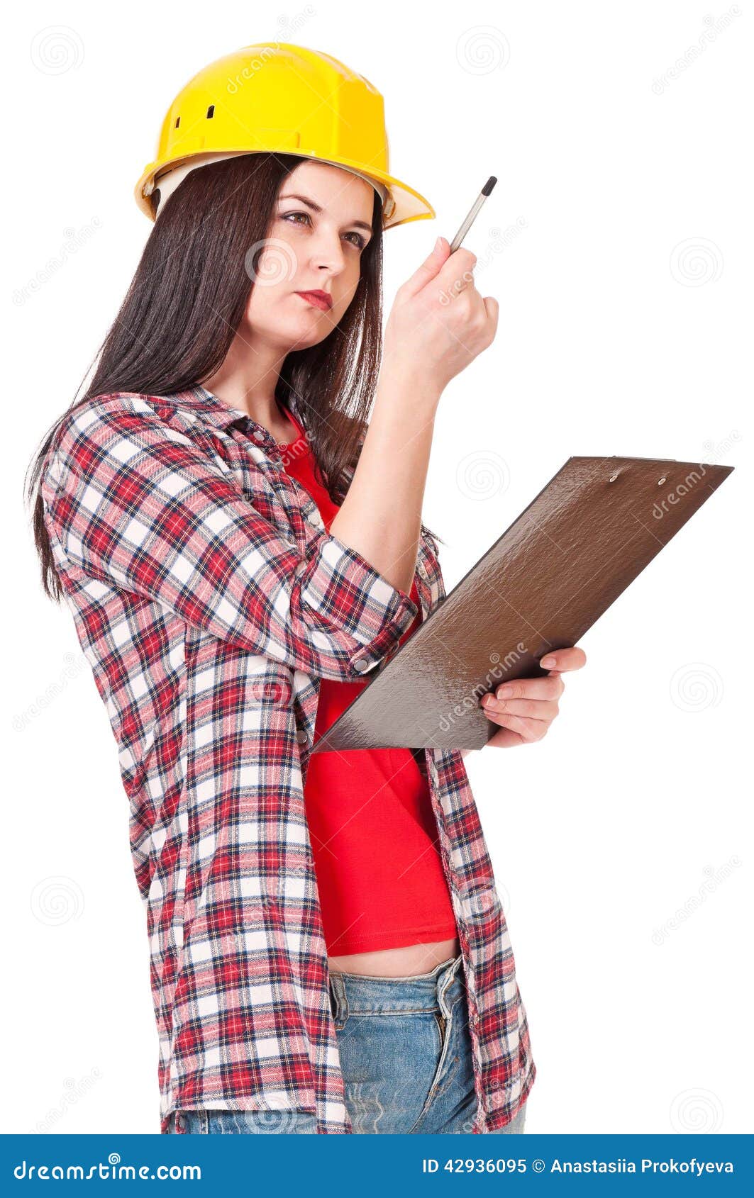 Girl contractor stock image. Image of hard, person, cute - 42936095