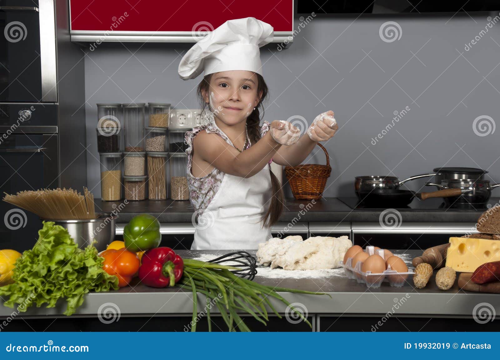 Girl cook stock image. Image of eating, caucasian, child - 19932019