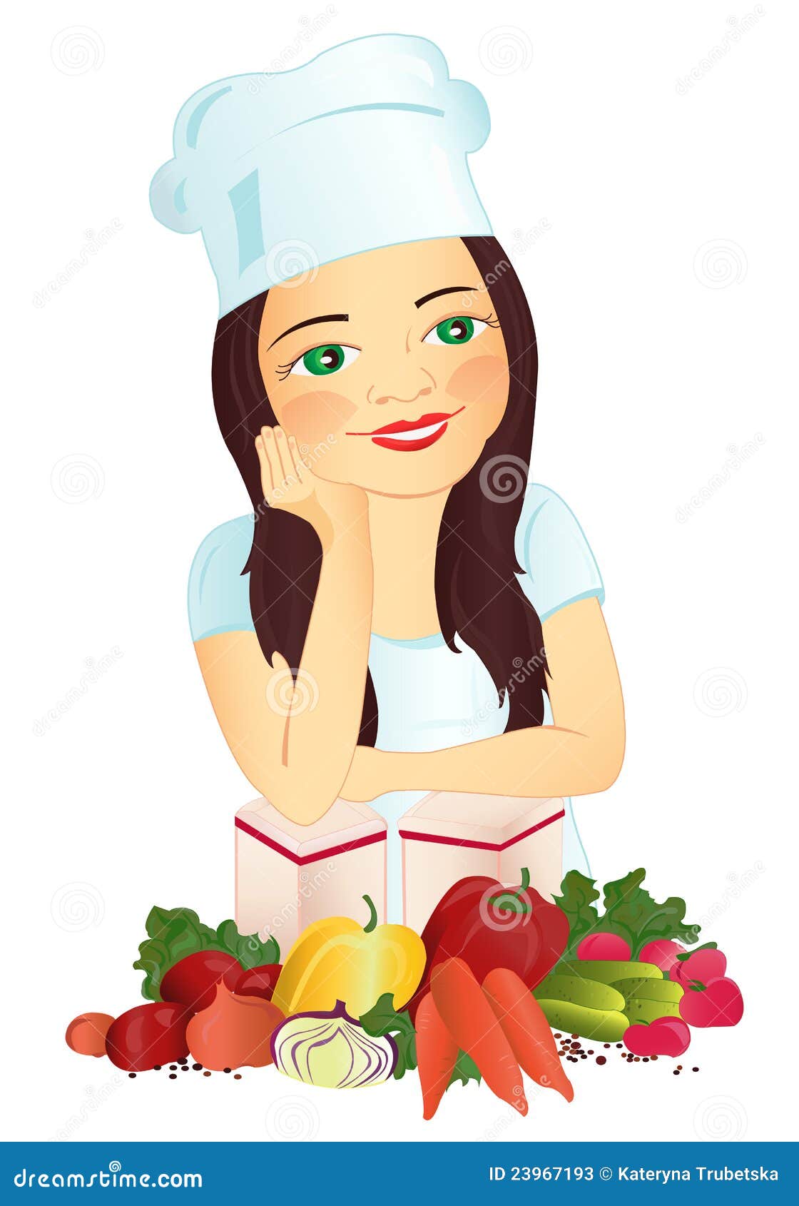 Girl Cook. Pose On A Chair. Legs Crossed. Style Comics. Raster Of Pop ...