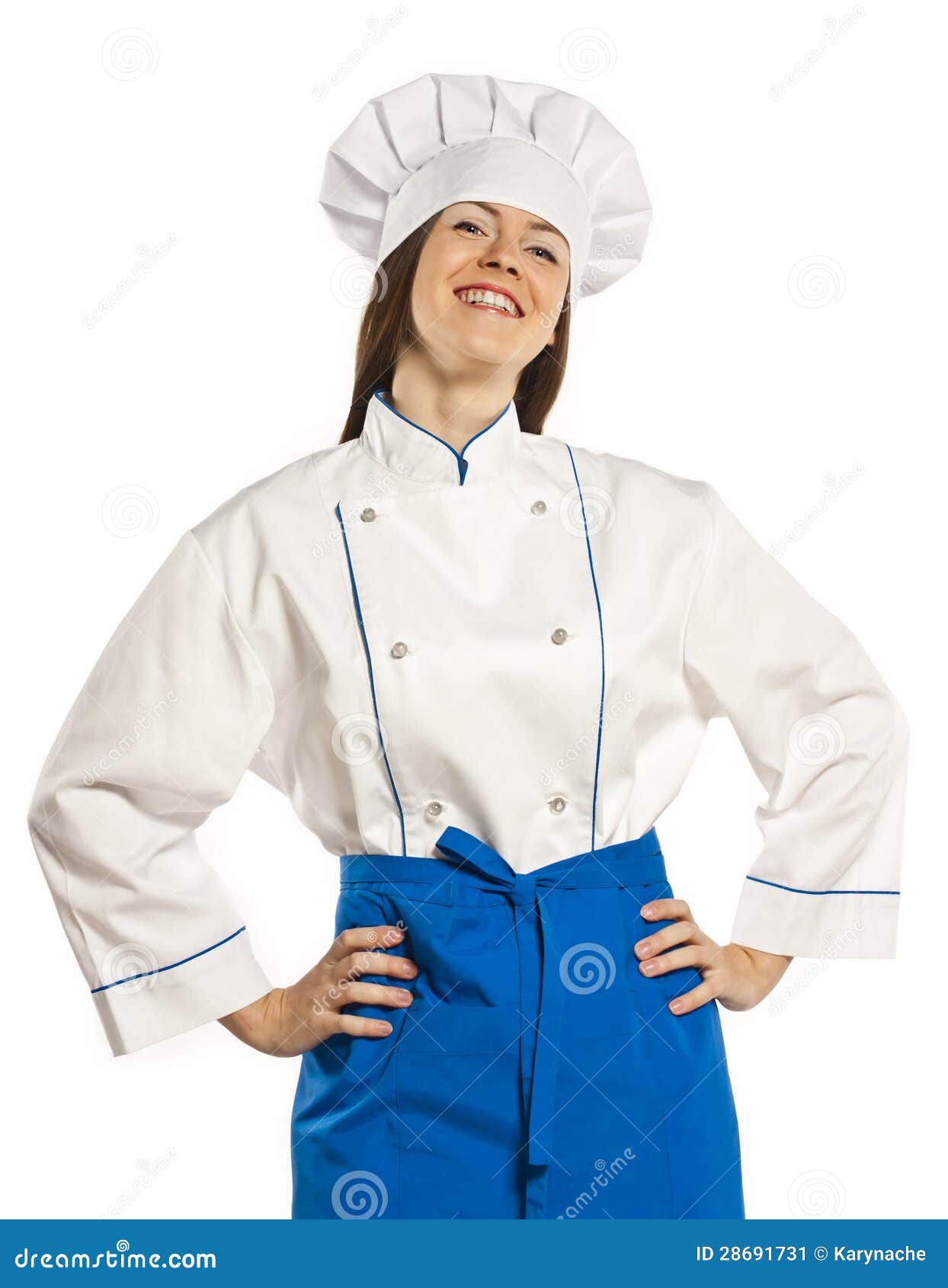 Girl Cook. Studio White Background Stock Image - Image of culinary ...