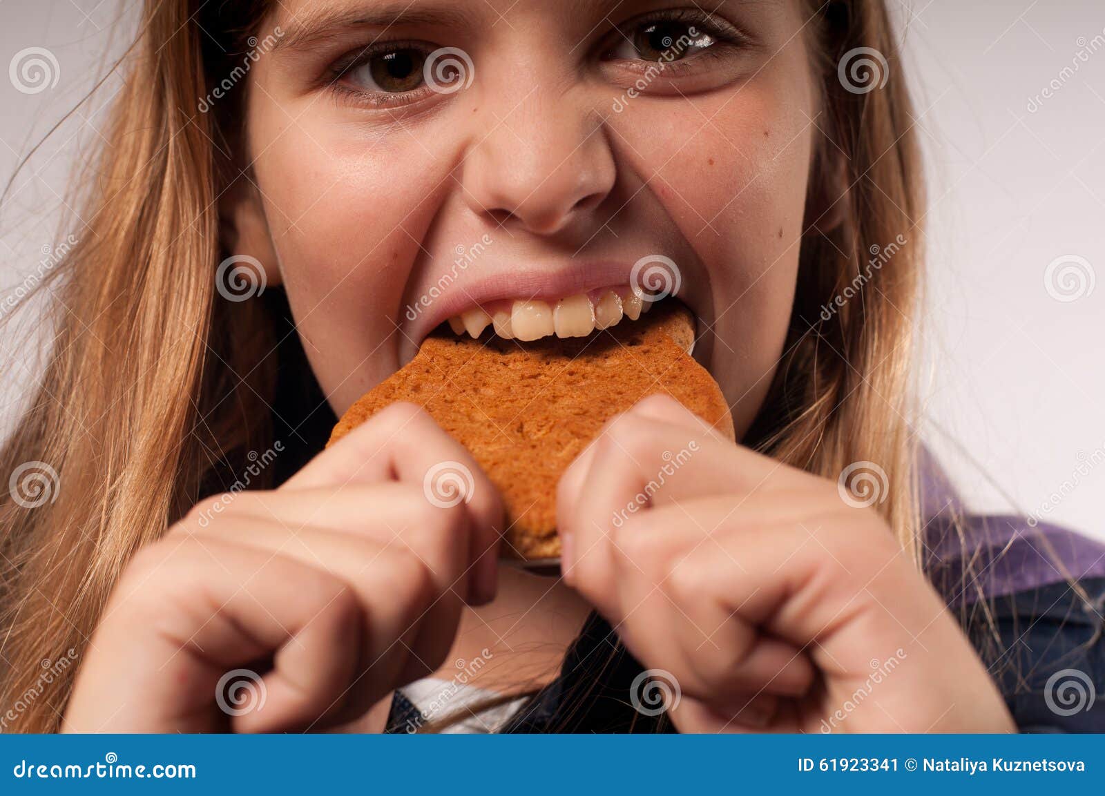 Girl with cookie stock image. Image of girl, caucasian - 61923341