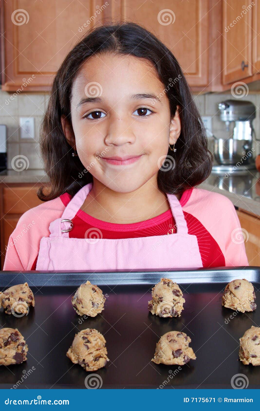 Girl with Cookies stock image. Image of baking, brunette - 7175671