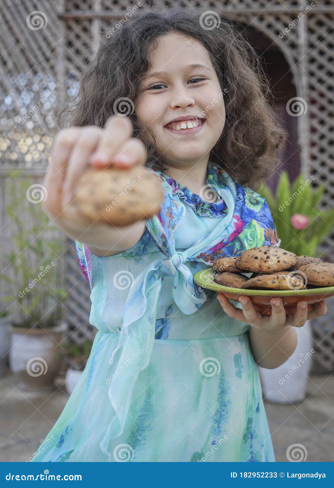 Girl with cookies stock image. Image of biscuit, missis - 182952233