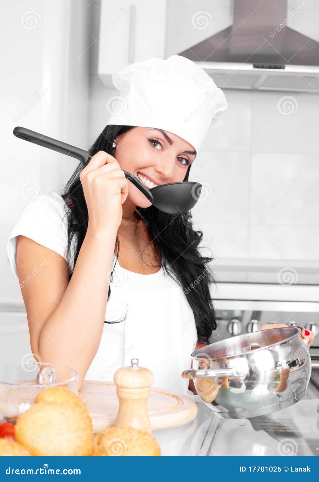 Girl cooking stock photo. Image of happy, attractive - 17701026