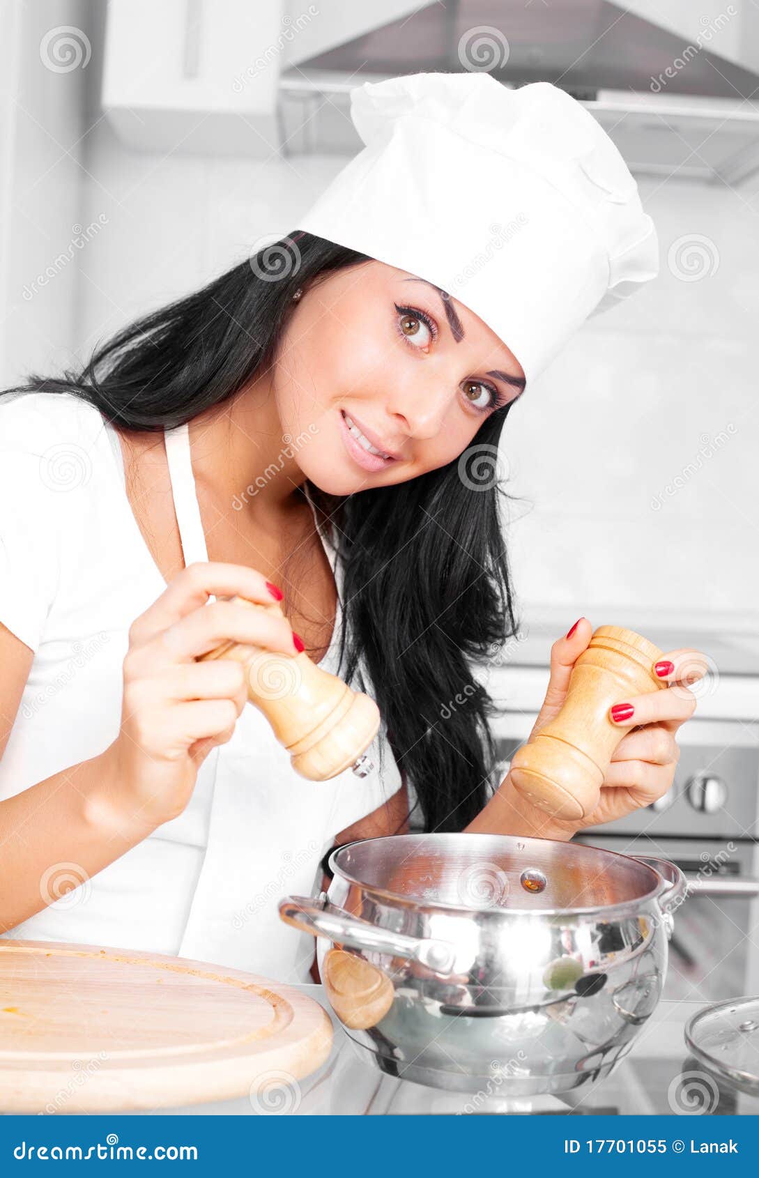 Girl cooking stock image. Image of smile, diet, spice - 17701055