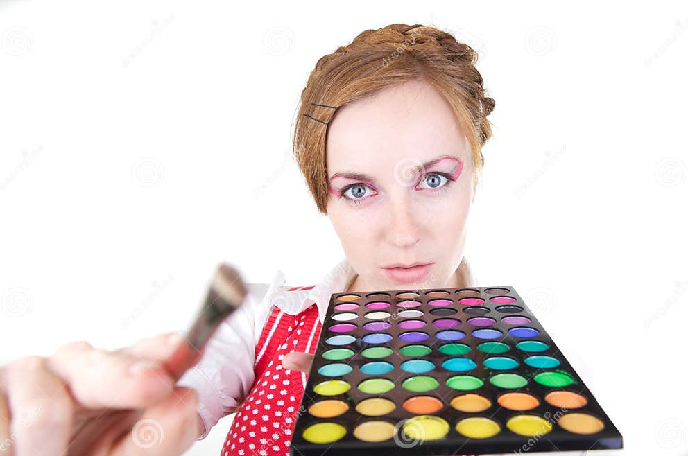 Girl With Cosmetics Stock Image Image Of Creative Fashion 17043753