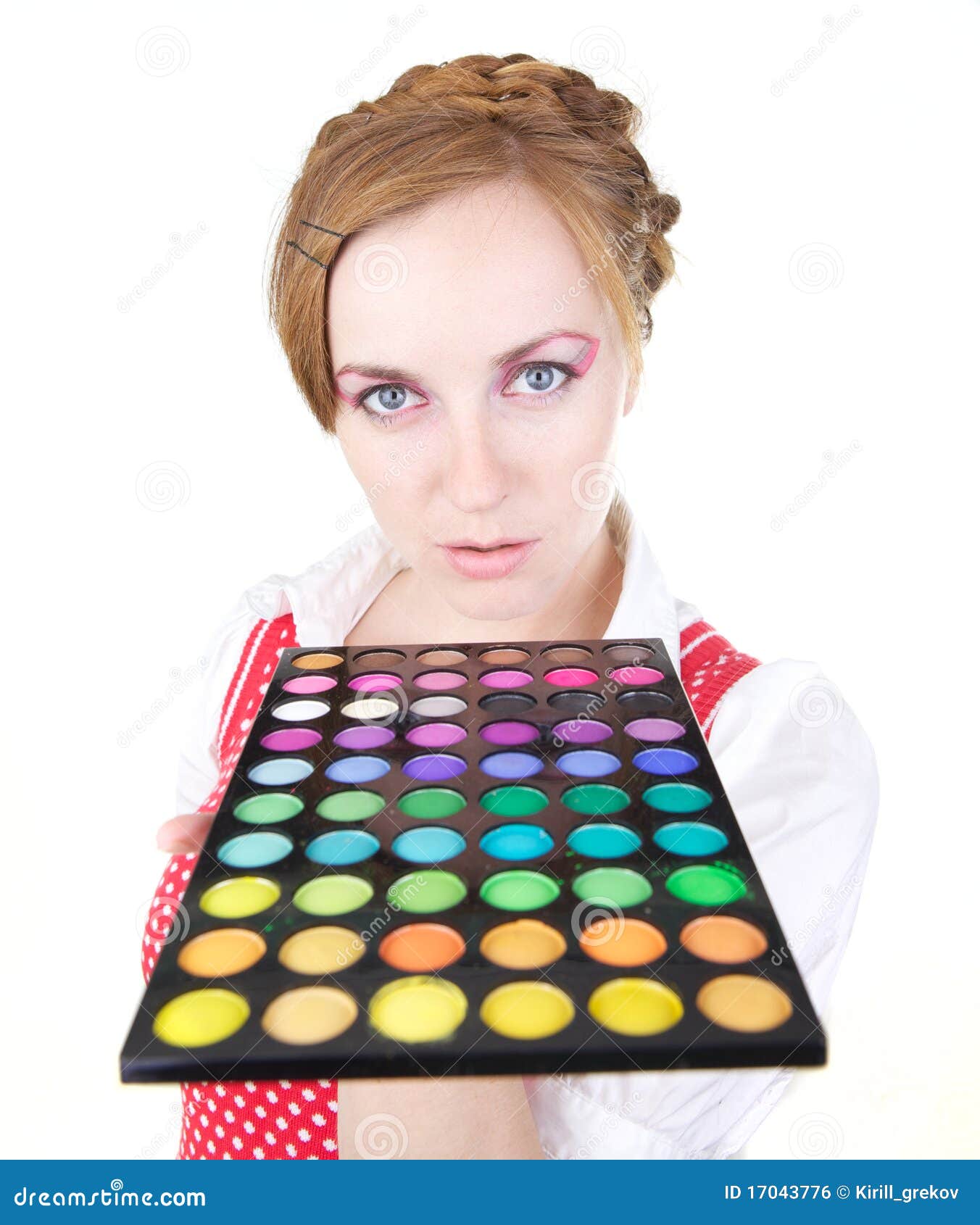 Girl with cosmetics stock photo. Image of fashion, women - 17043776