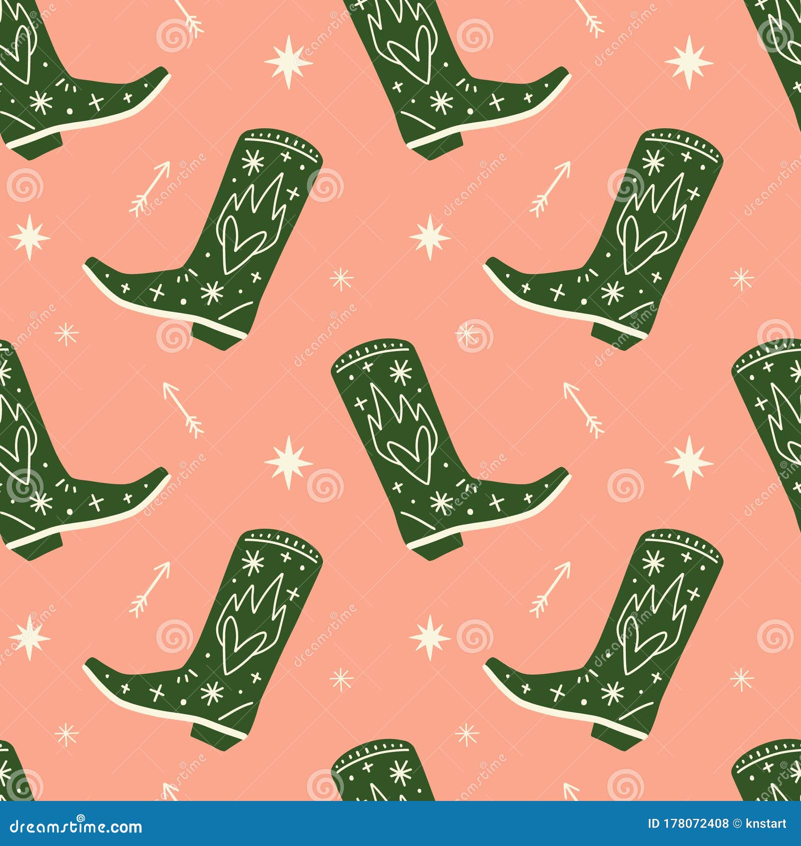 Cowboy Boots Pattern Stock Illustrations – 367 Cowboy Boots Pattern ...