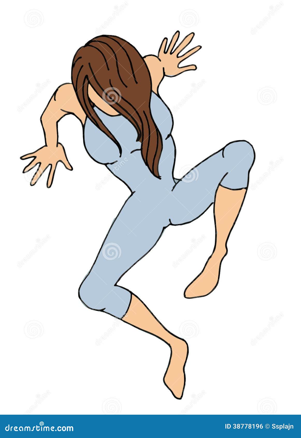Girl crawling backward stock illustration. Illustration of drawn - 38778196