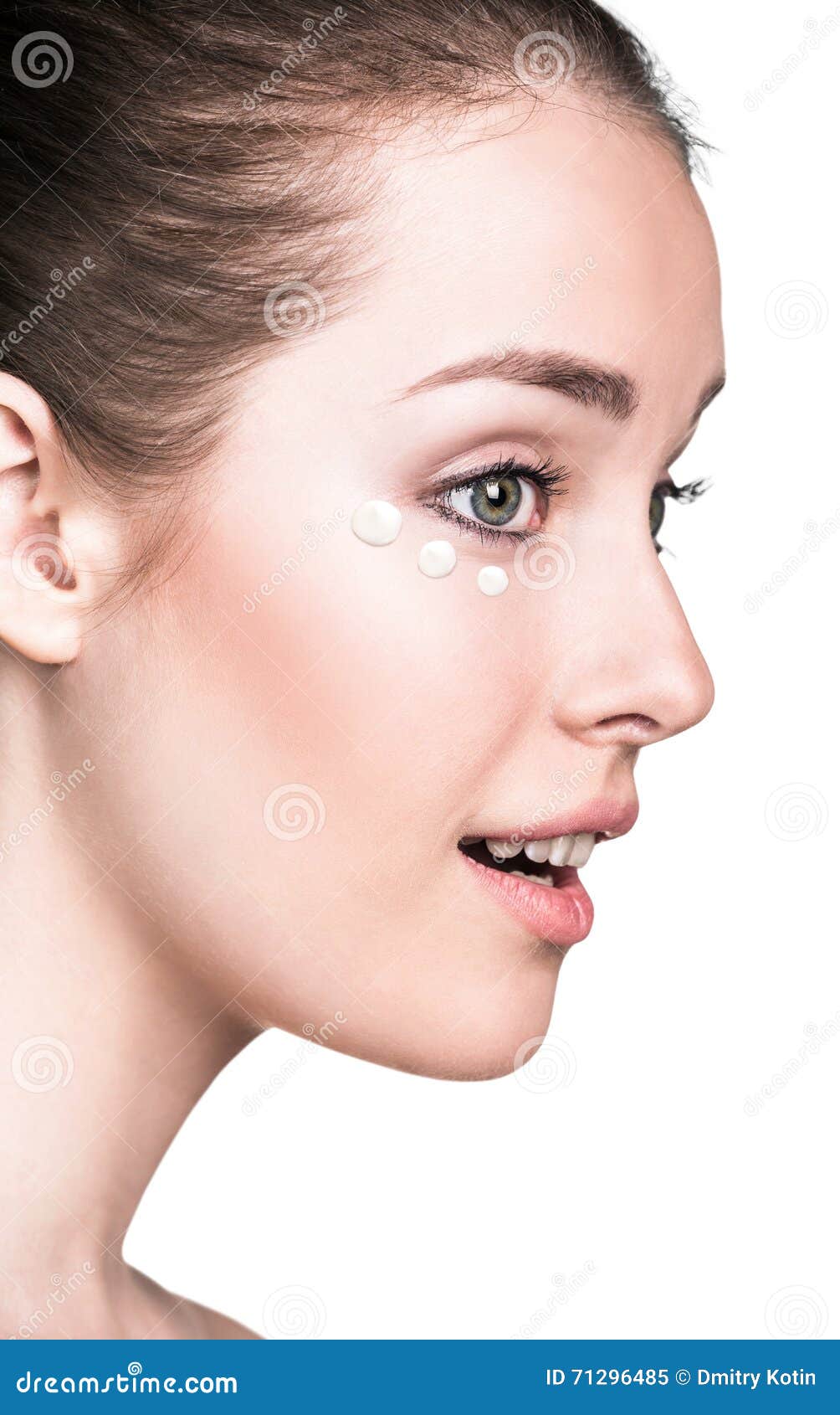 Girl with Cream Dots on Face Stock Image - Image of moisturizer ...
