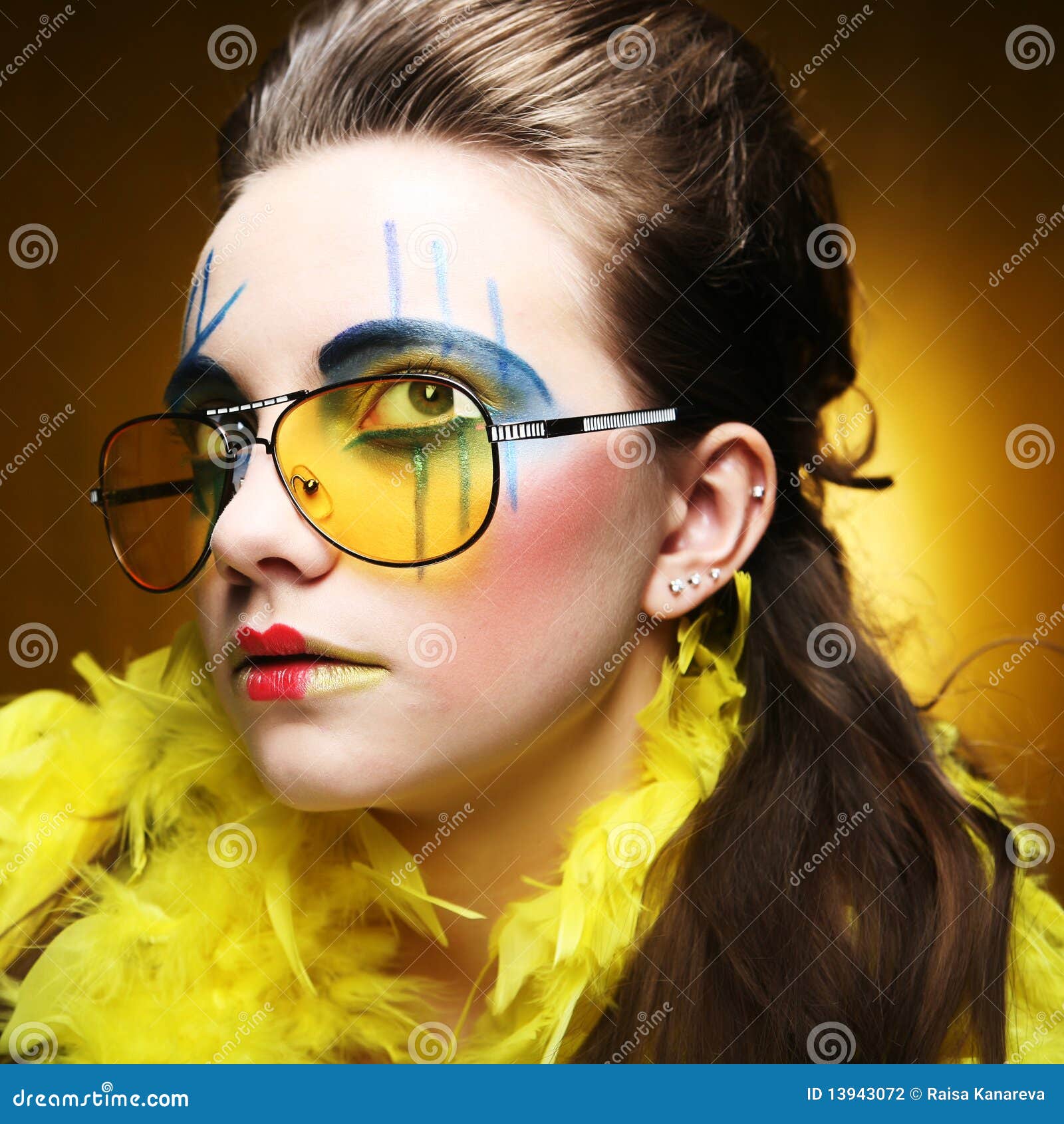 Girl with creative visage stock photo. Image of girl - 13943072