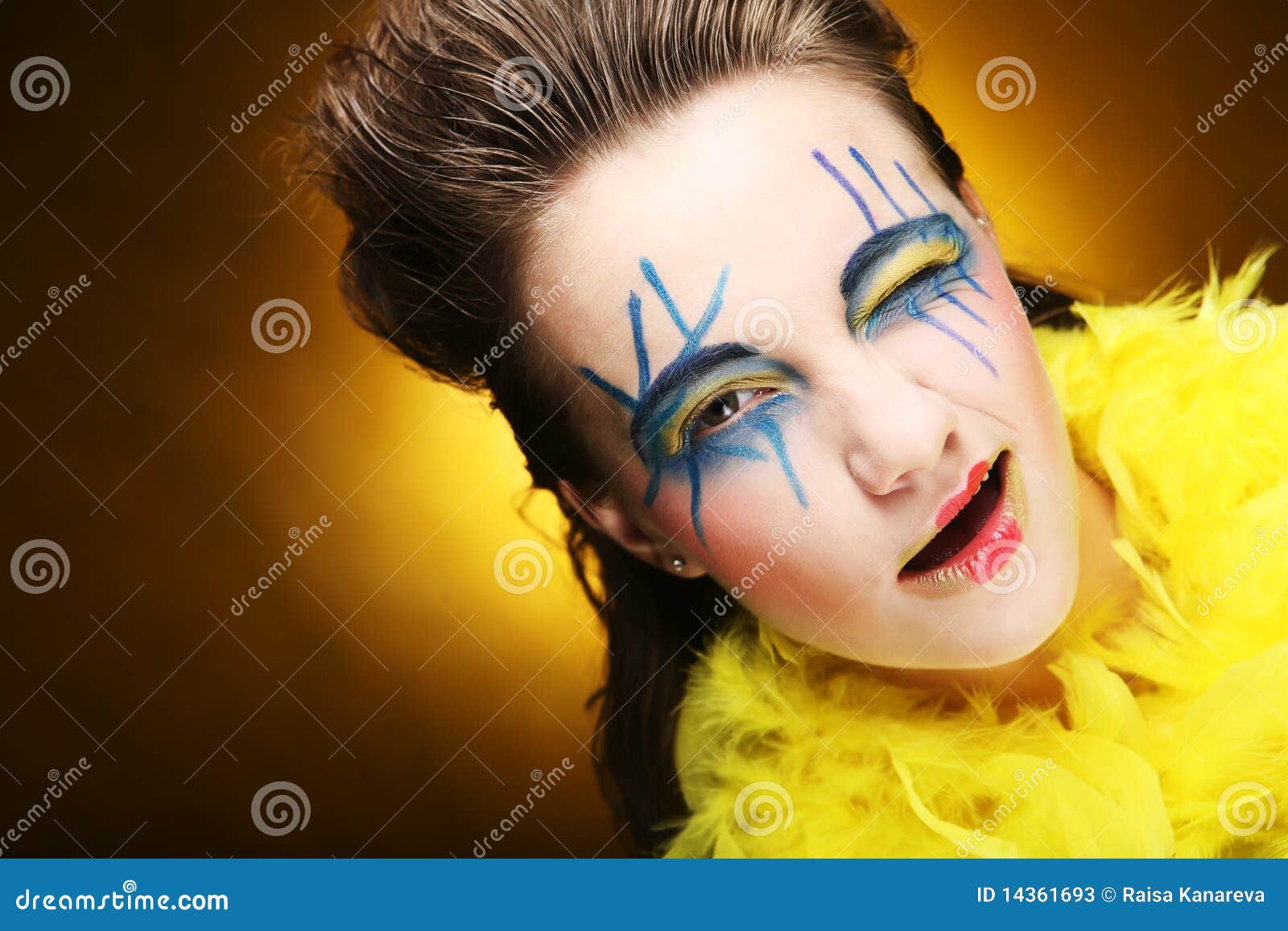 Girl with creative visage stock image. Image of female - 14361693