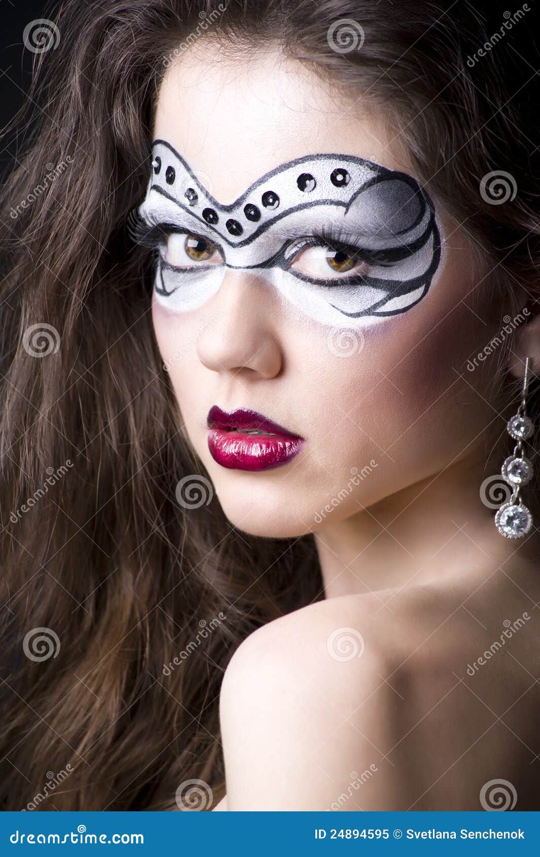 Girl with creative visage stock image. Image of background - 24894595
